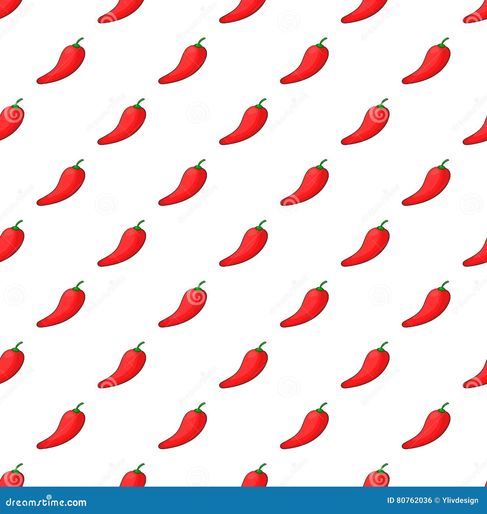 Hot Chili Pepper Pattern, Cartoon Style Stock Vector - Illustration of ...