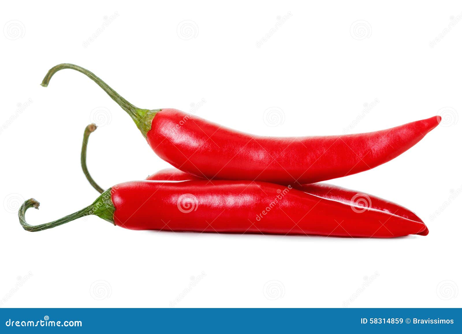 Hot Chili Peppers Isolated on White Stock Image - Image of chilli ...