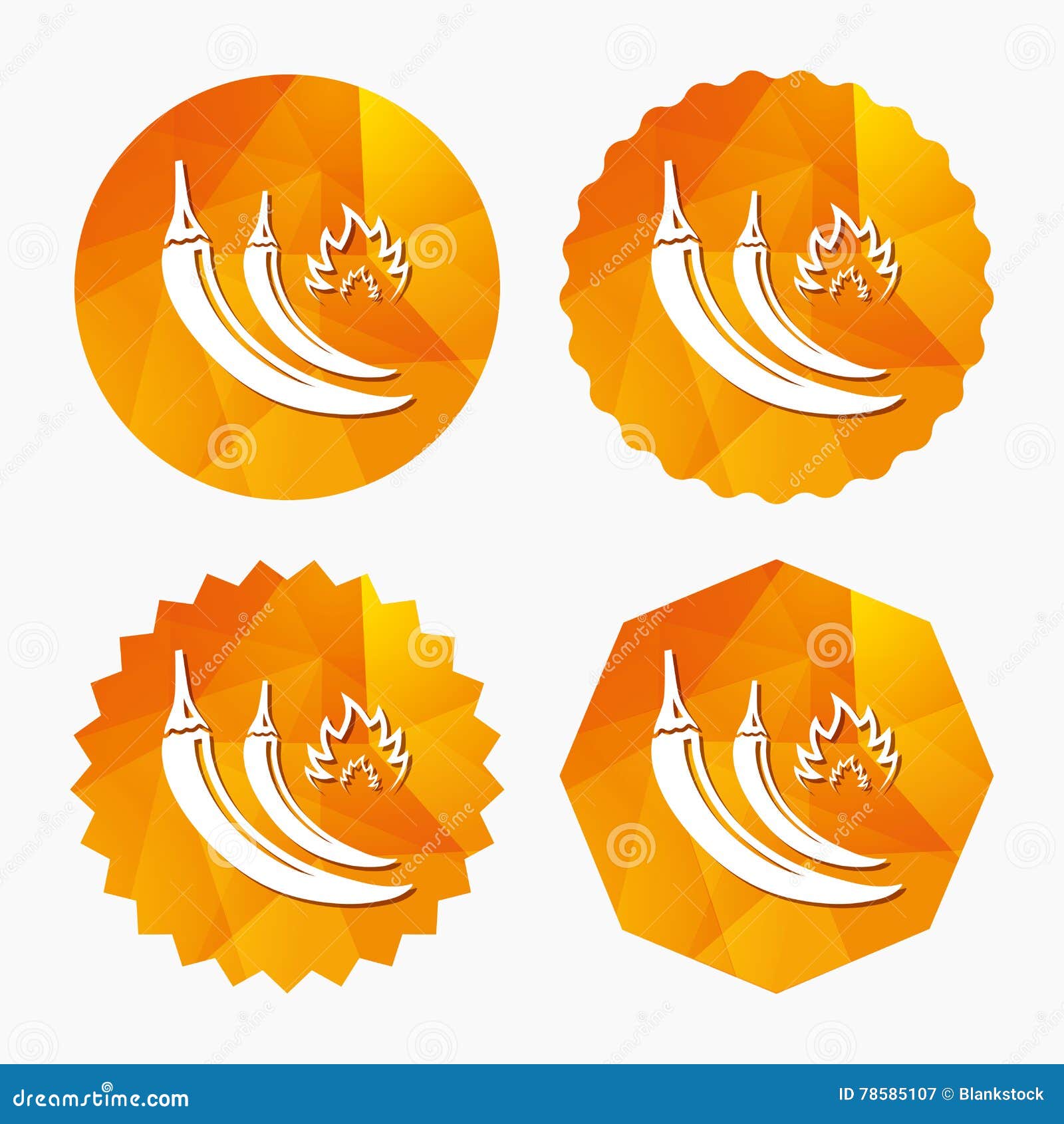 Hot Chili Peppers Sign Icon. Spicy Food Symbol. Stock Vector ...