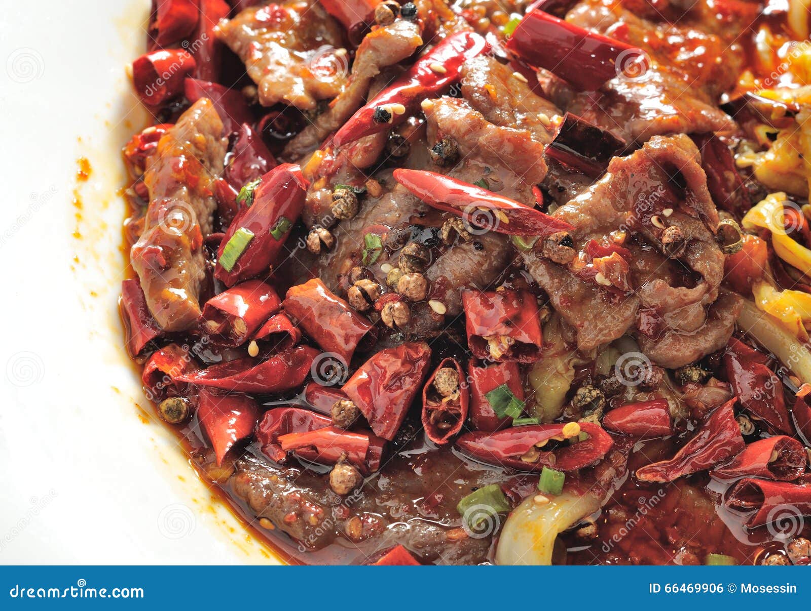 Hot Chili Poached beef stock photo. Image of steam, chili - 66469906
