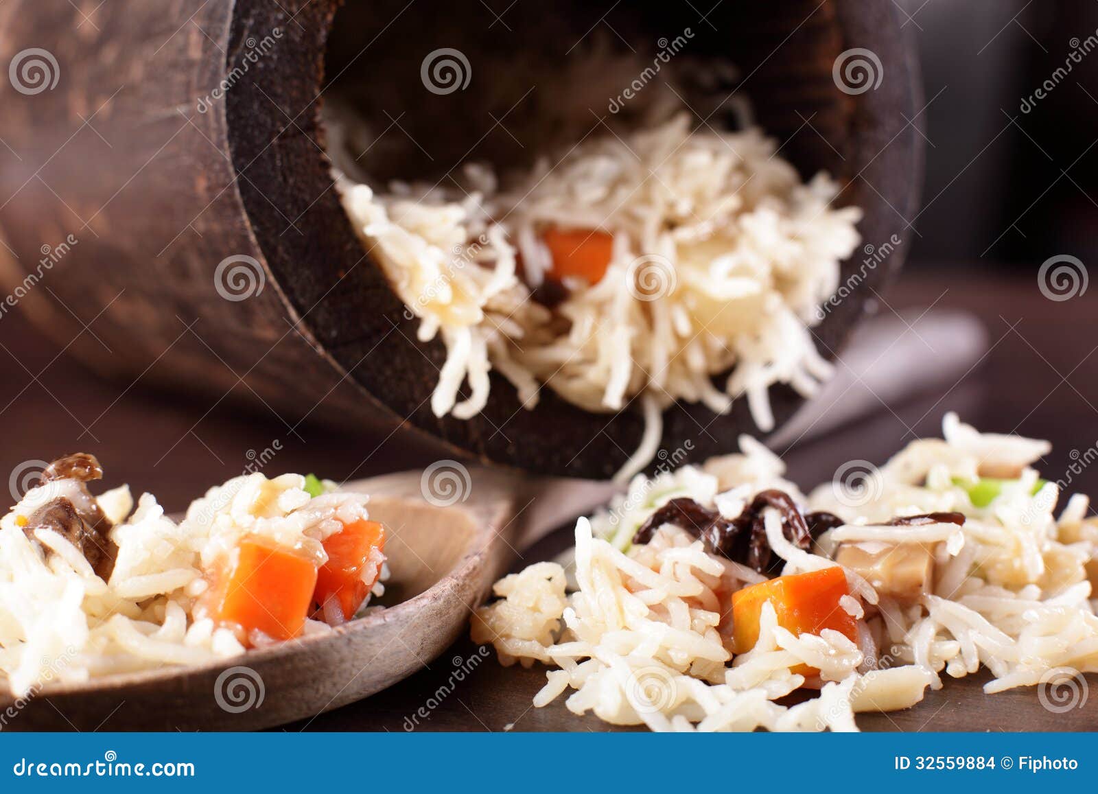 Hot Chinese Rise with Garnish Stock Photo - Image of ingredient, home ...