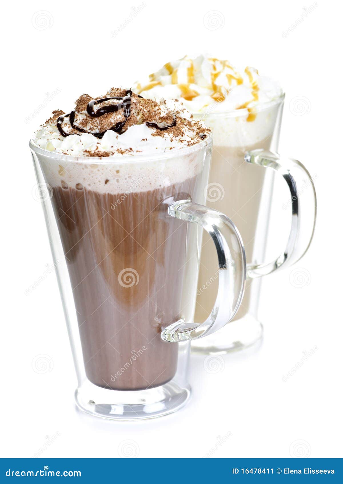 Hot Chocolate and Coffee Beverages Stock Image - Image of cups, cream ...