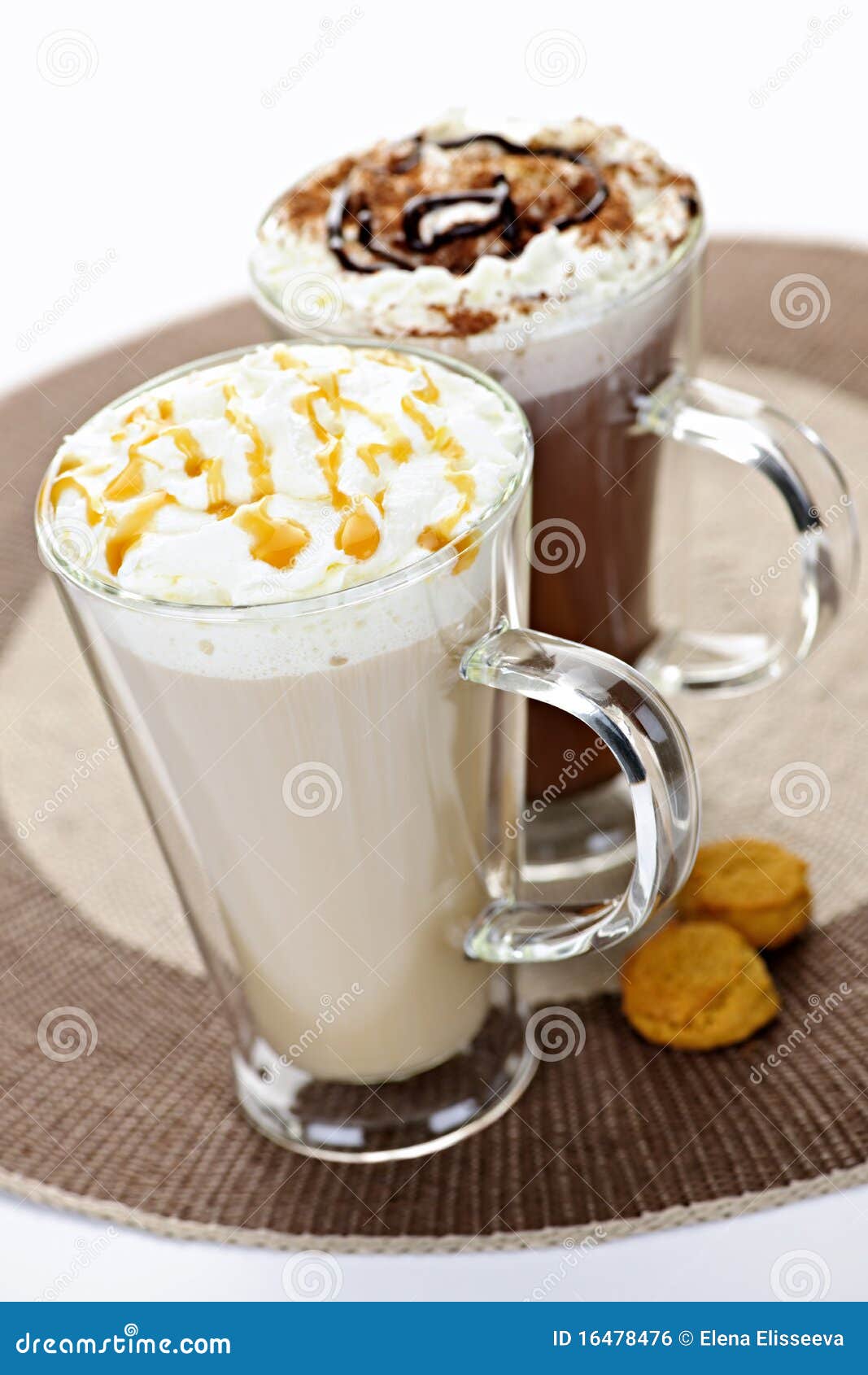 Hot Chocolate and Coffee Beverages Stock Photo - Image of foam ...