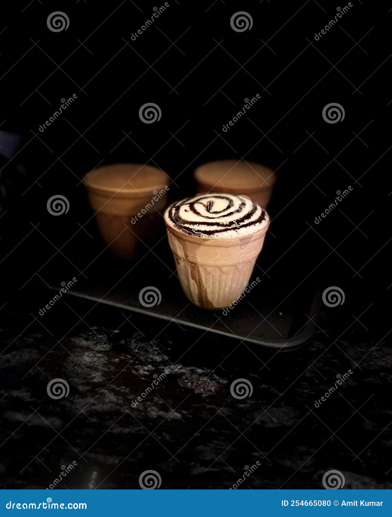 Hot Chocolate Coffee in Kulhad Stock Photo - Image of black, iron ...