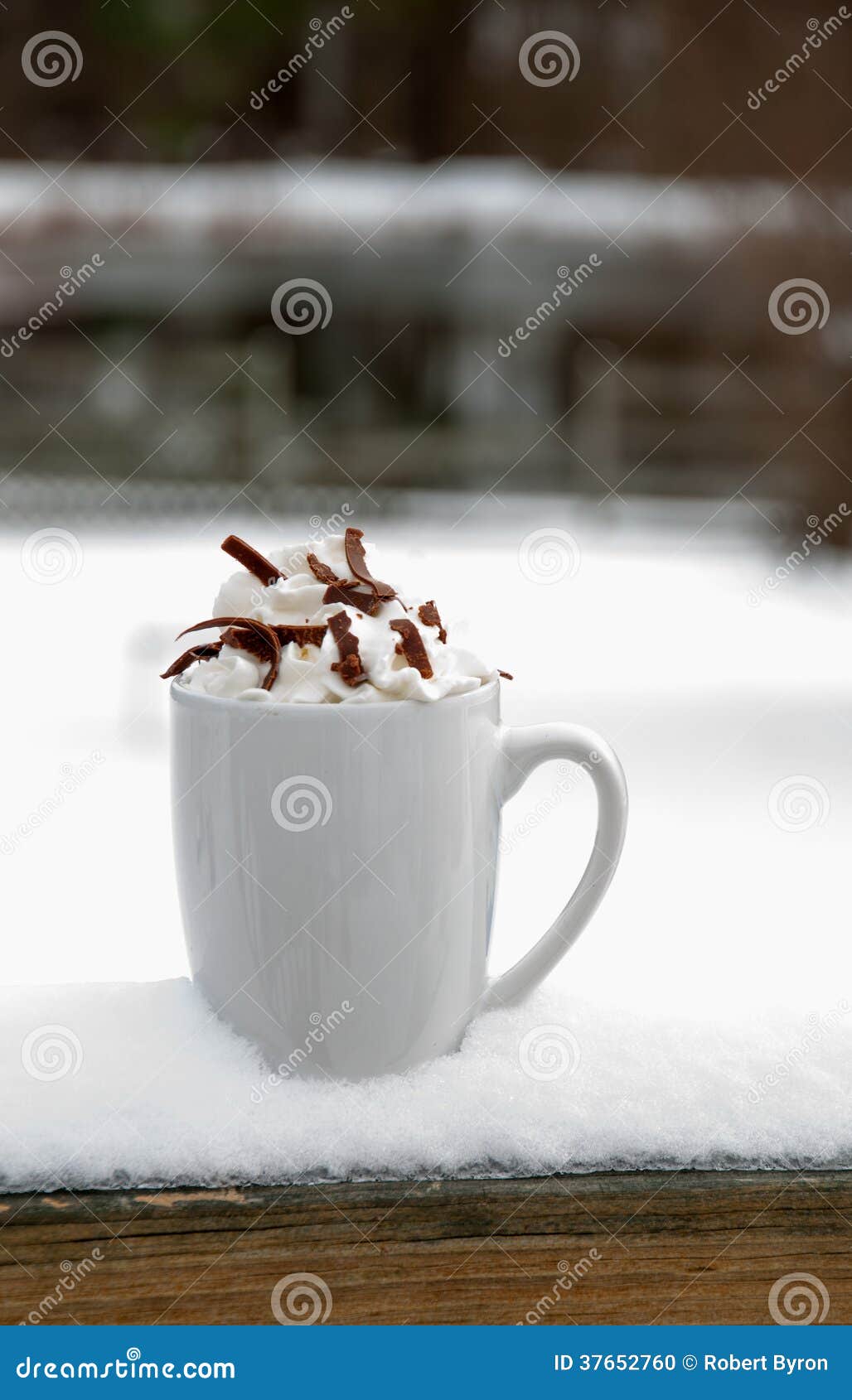 Hot Chocolate or Coffee stock photo. Image of latte, snowy - 37652760