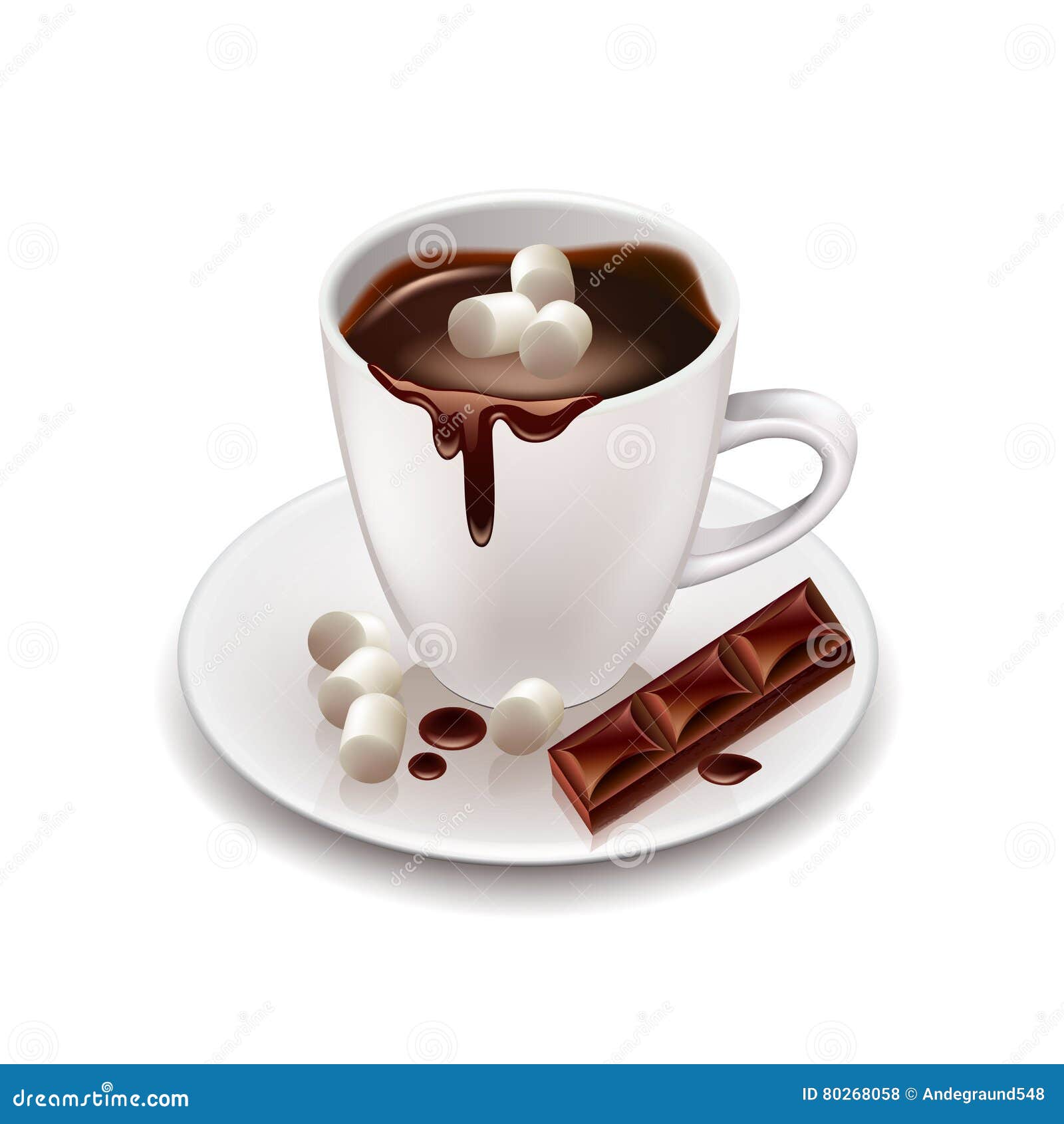 Hot Chocolate Drink Isolated on White Vector Stock Vector ...
