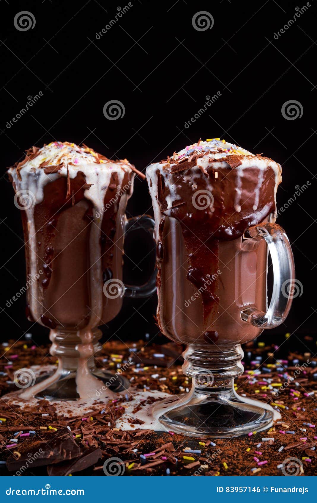 Hot Chocolate Ice Cream Float Dessert in a Big Cup Stock Photo - Image ...