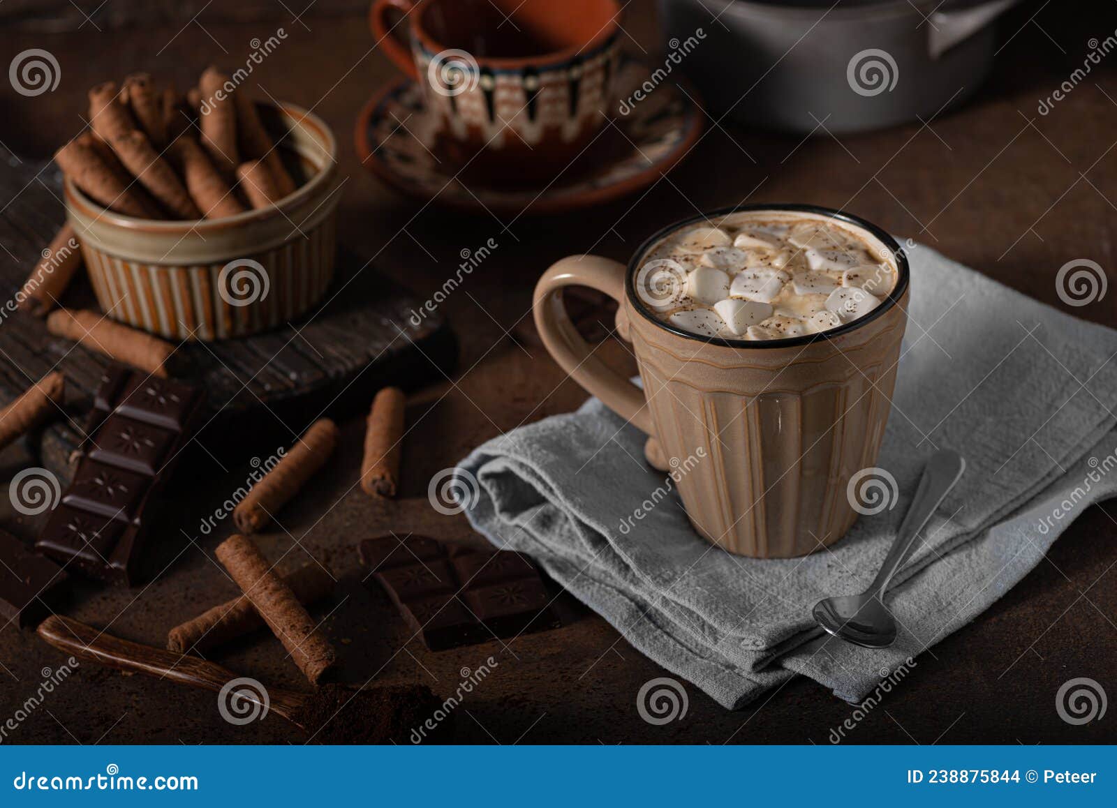 Hot Chocolate with Marshmello Stock Photo - Image of cinnamon, homemade ...