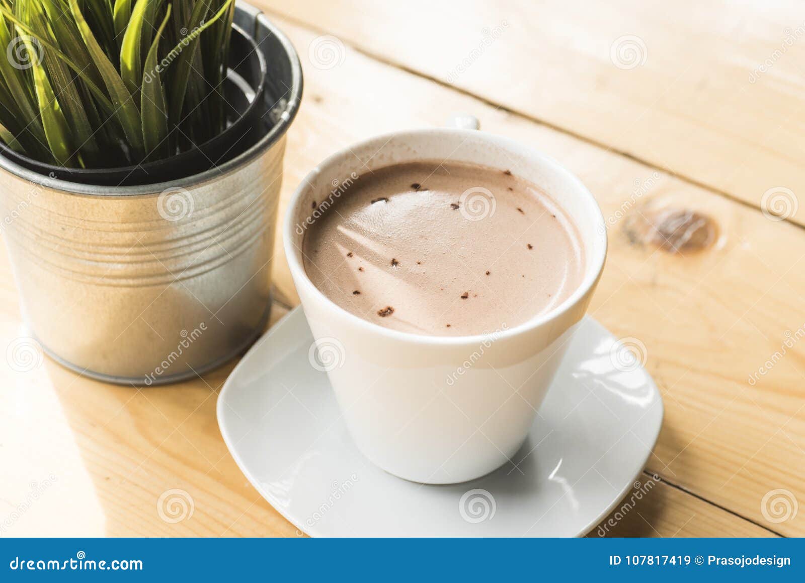 Hot chocolate in morning stock image. Image of chocolate - 107817419
