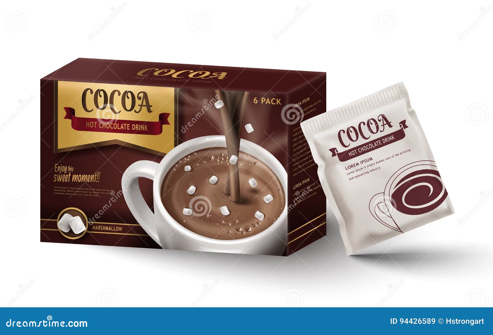 Hot Chocolate Package Design Stock Vector - Illustration of package ...