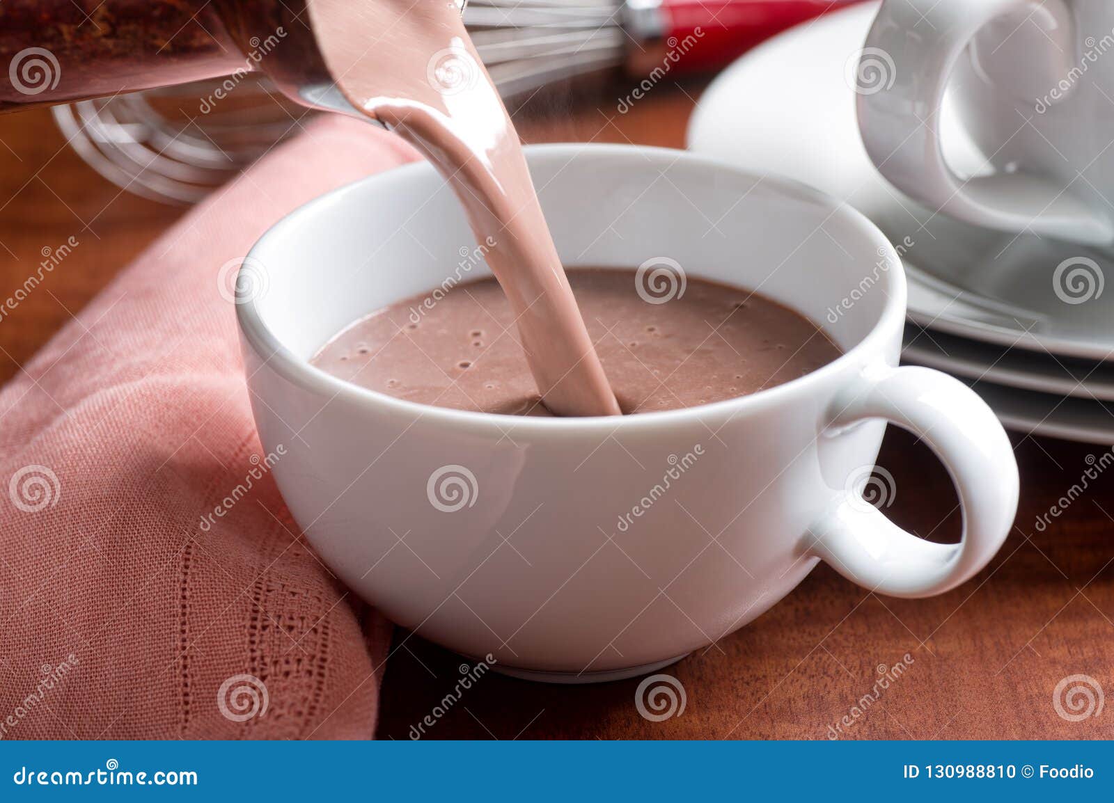 Hot Chocolate Pour stock photo. Image of dark, homemade - 130988810