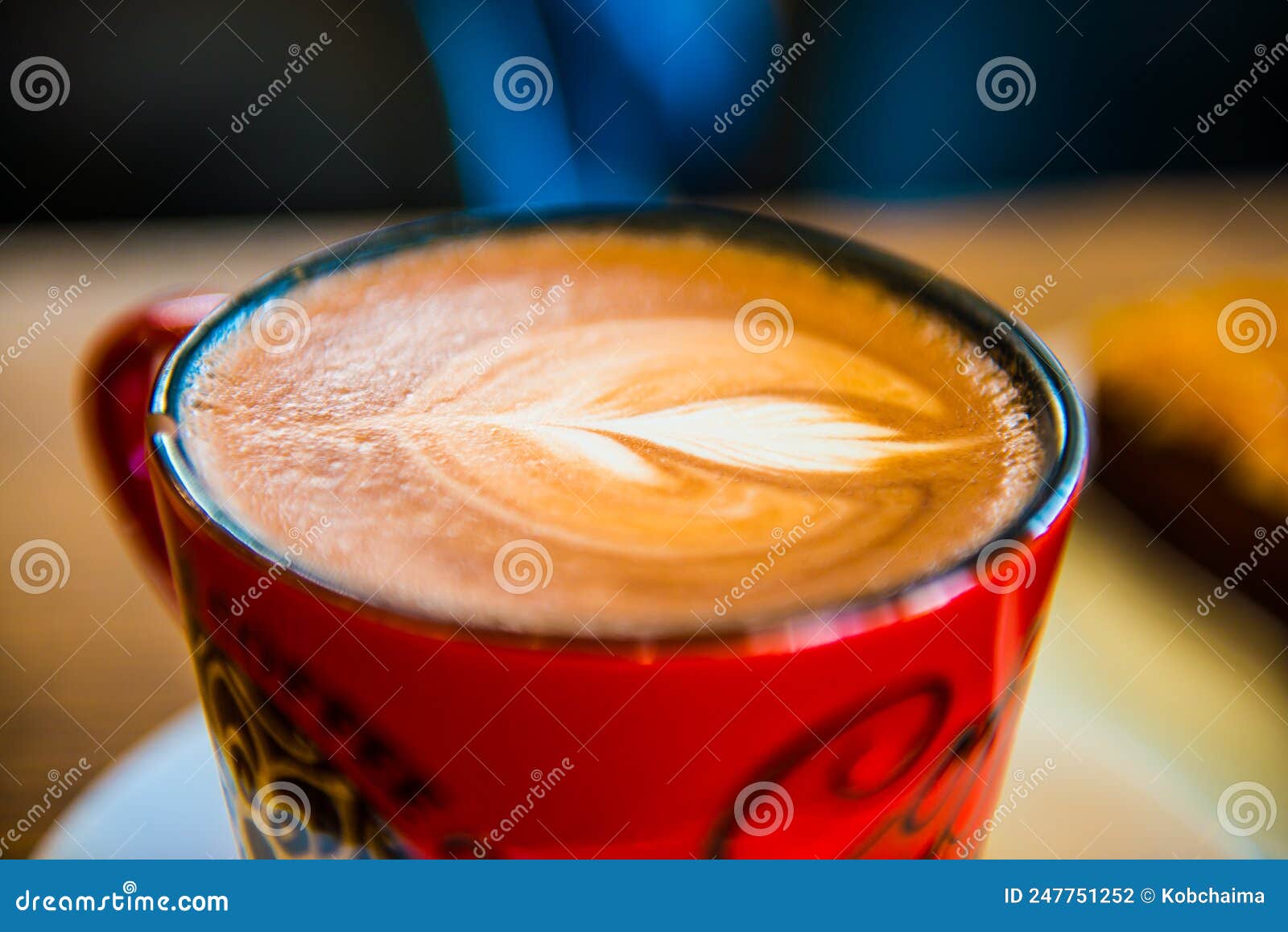 Hot chocolate in red cup stock photo. Image of holiday - 247751252