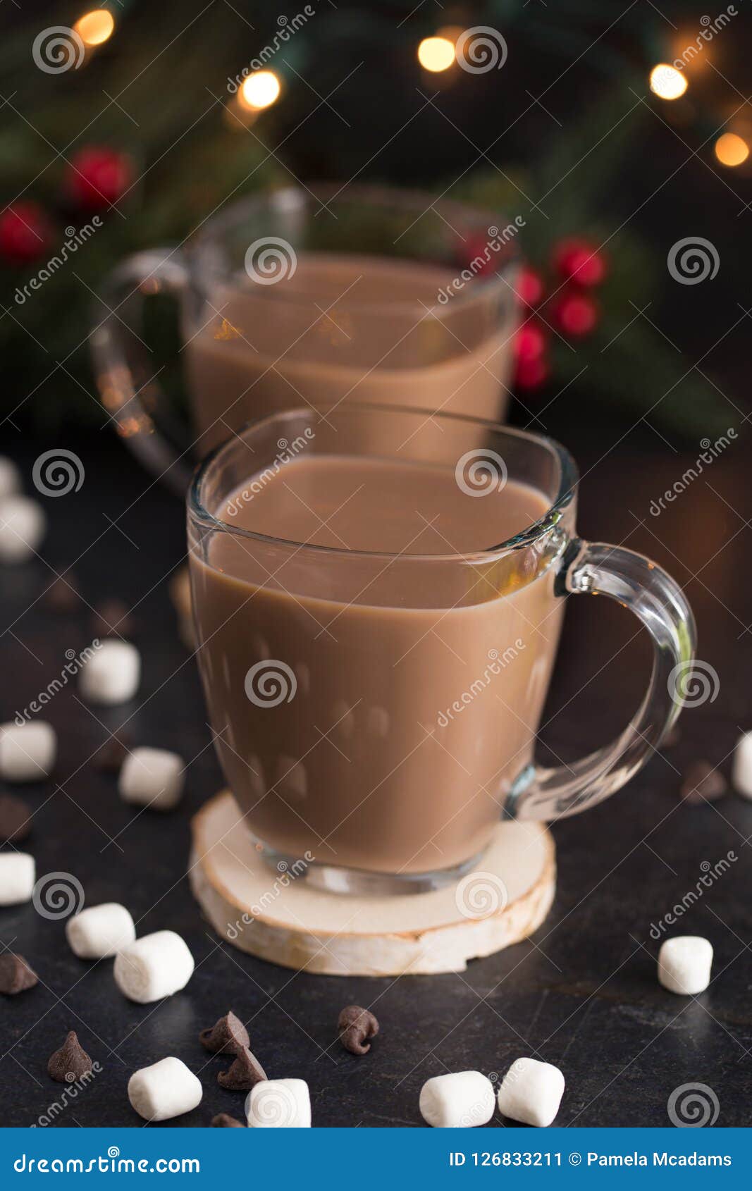Hot Chocolate on a Table Set for the Holidays Stock Image - Image of ...