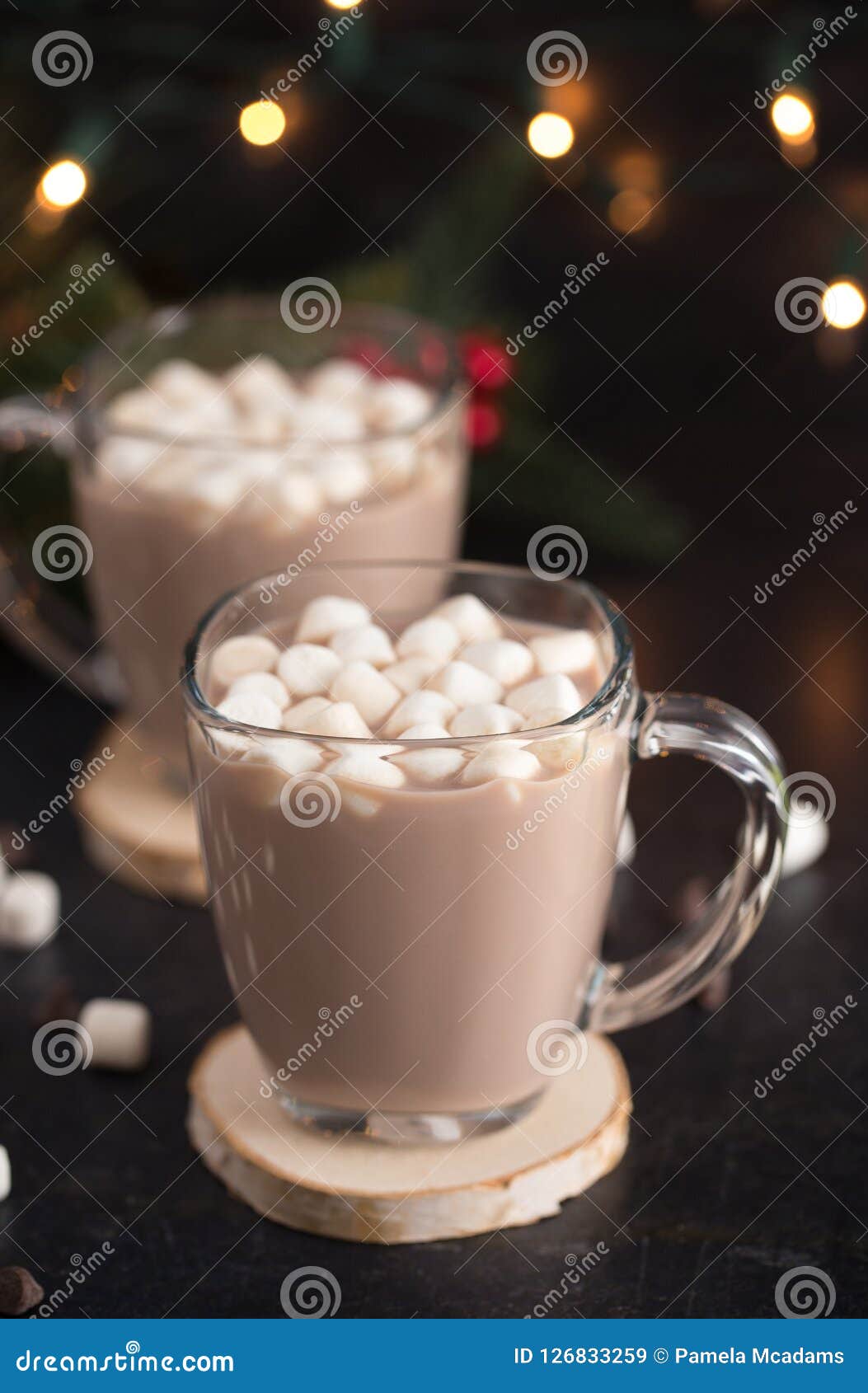 Hot Chocolate on a Table Set for the Holidays Stock Image - Image of ...