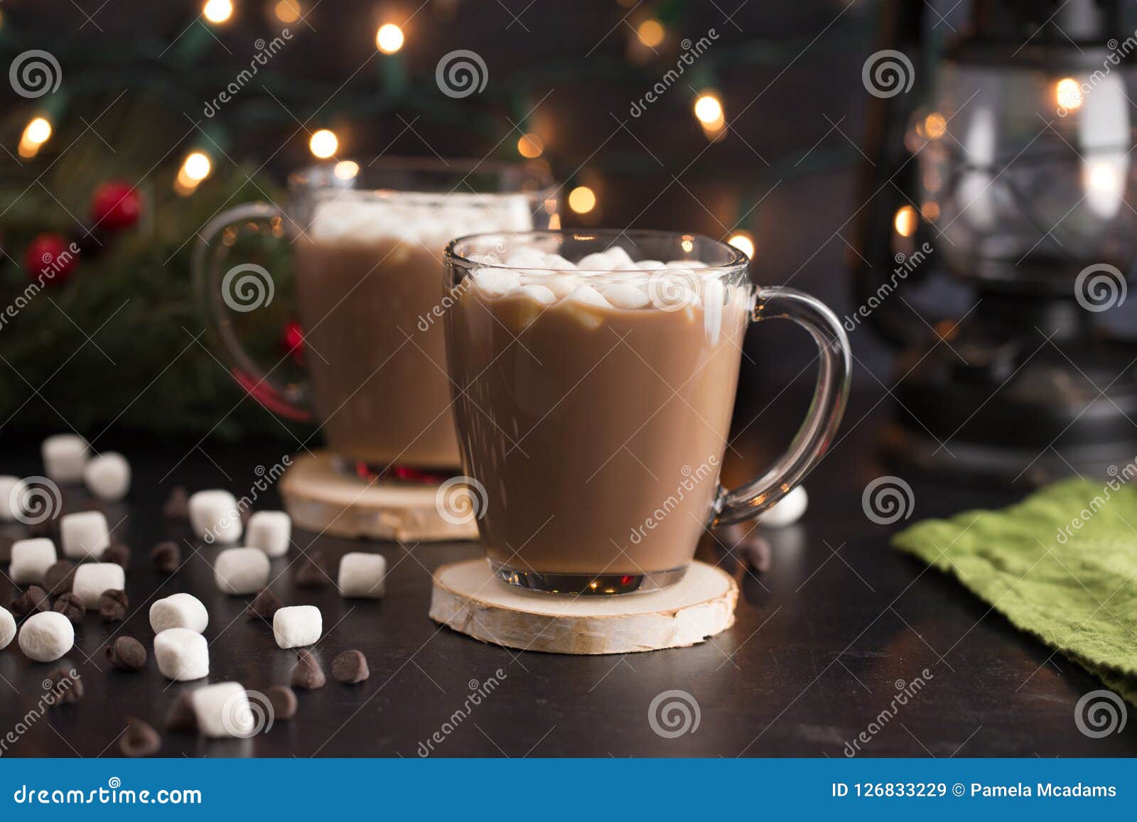 Hot Chocolate on a Table Set for the Holidays Stock Image - Image of ...