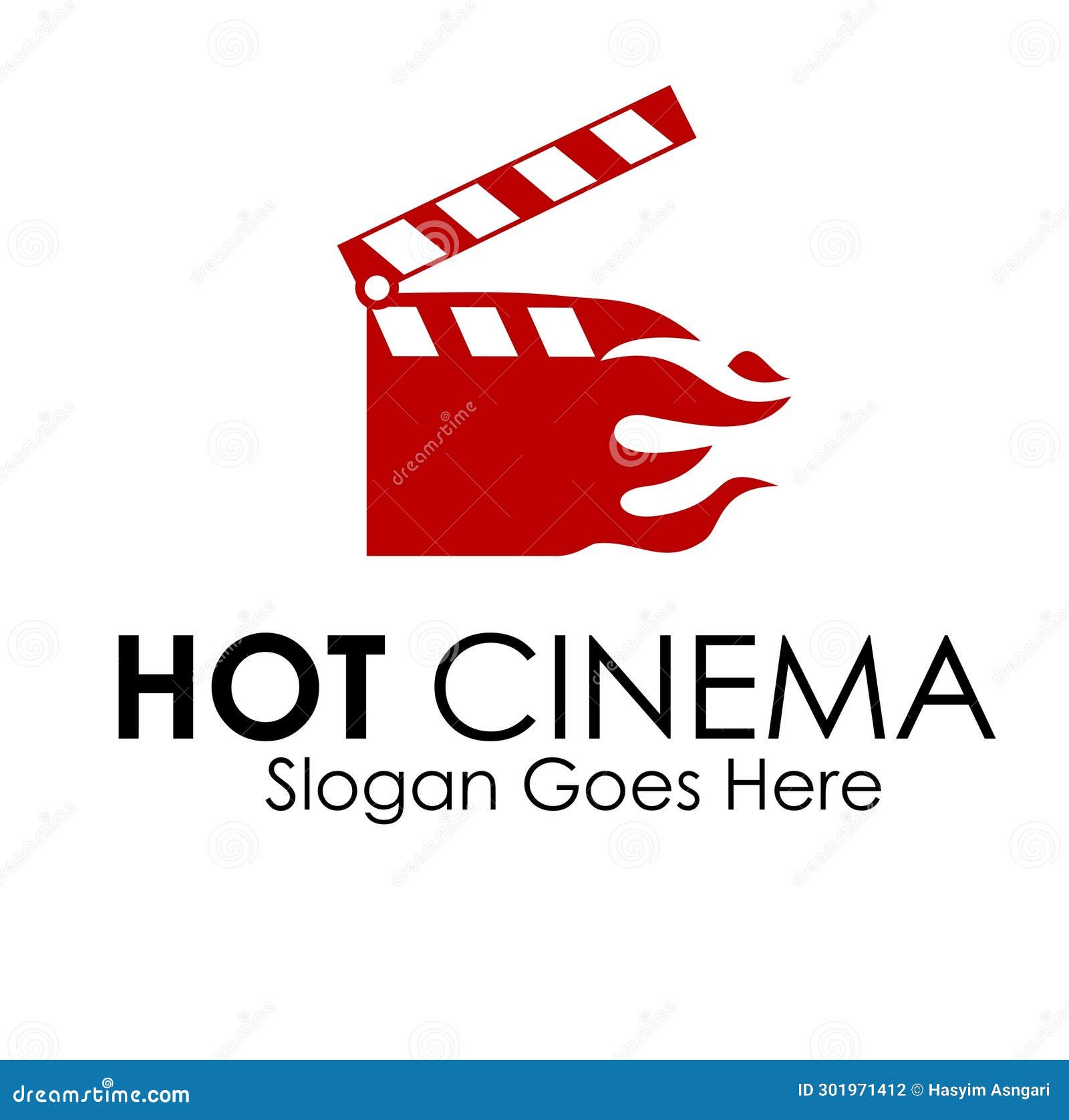 Hot Cinema Logo Design Concept Stock Illustration - Illustration of ...