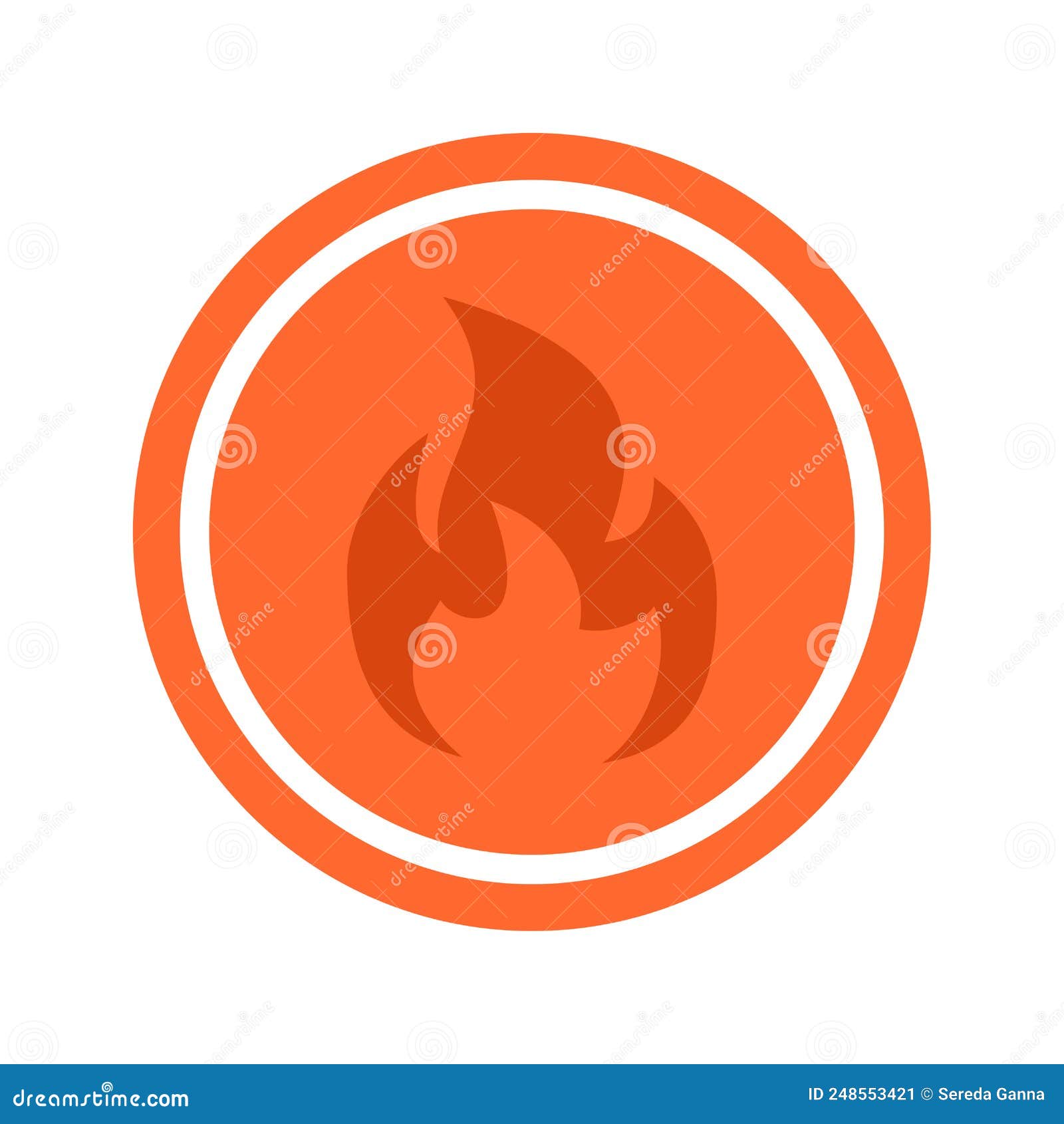 Hot Circle Icon stock vector. Illustration of blaze - 248553421