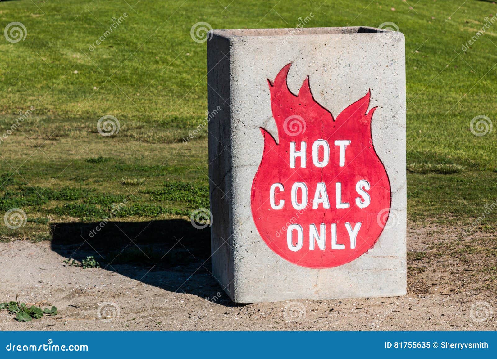 Hot Coals Bin in Grass stock image. Image of california - 81755635