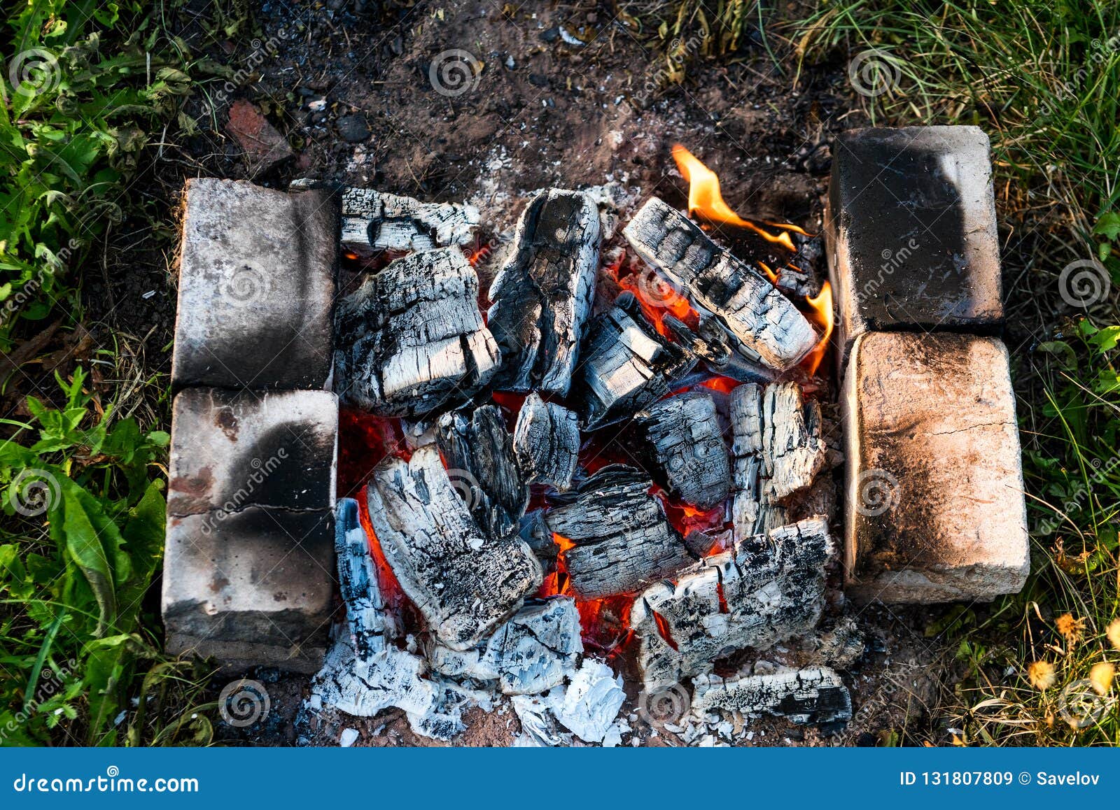 Hot Coals from the Campfire is Top Stock Image - Image of cooking, camp ...