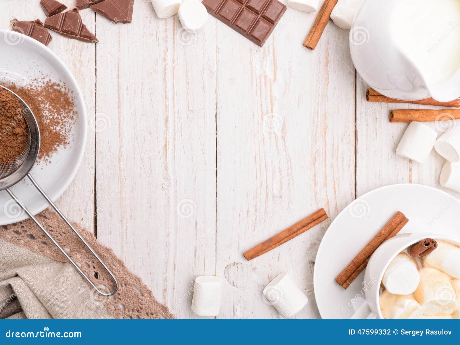 Hot cocoa. Frame. stock photo. Image of choco, table - 47599332