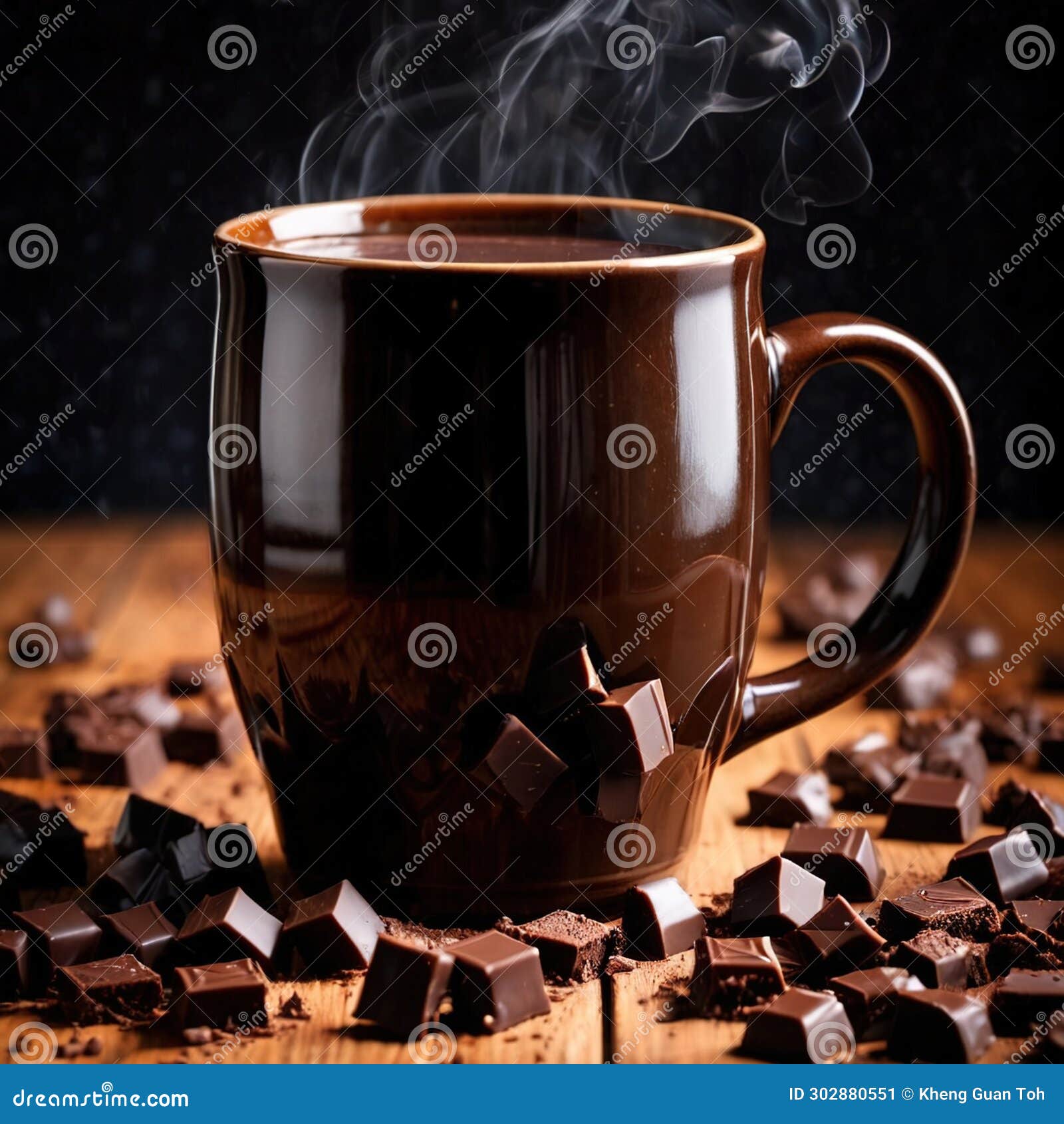 Hot Cocoa Mug with Chunks of Chocolate Stock Illustration ...