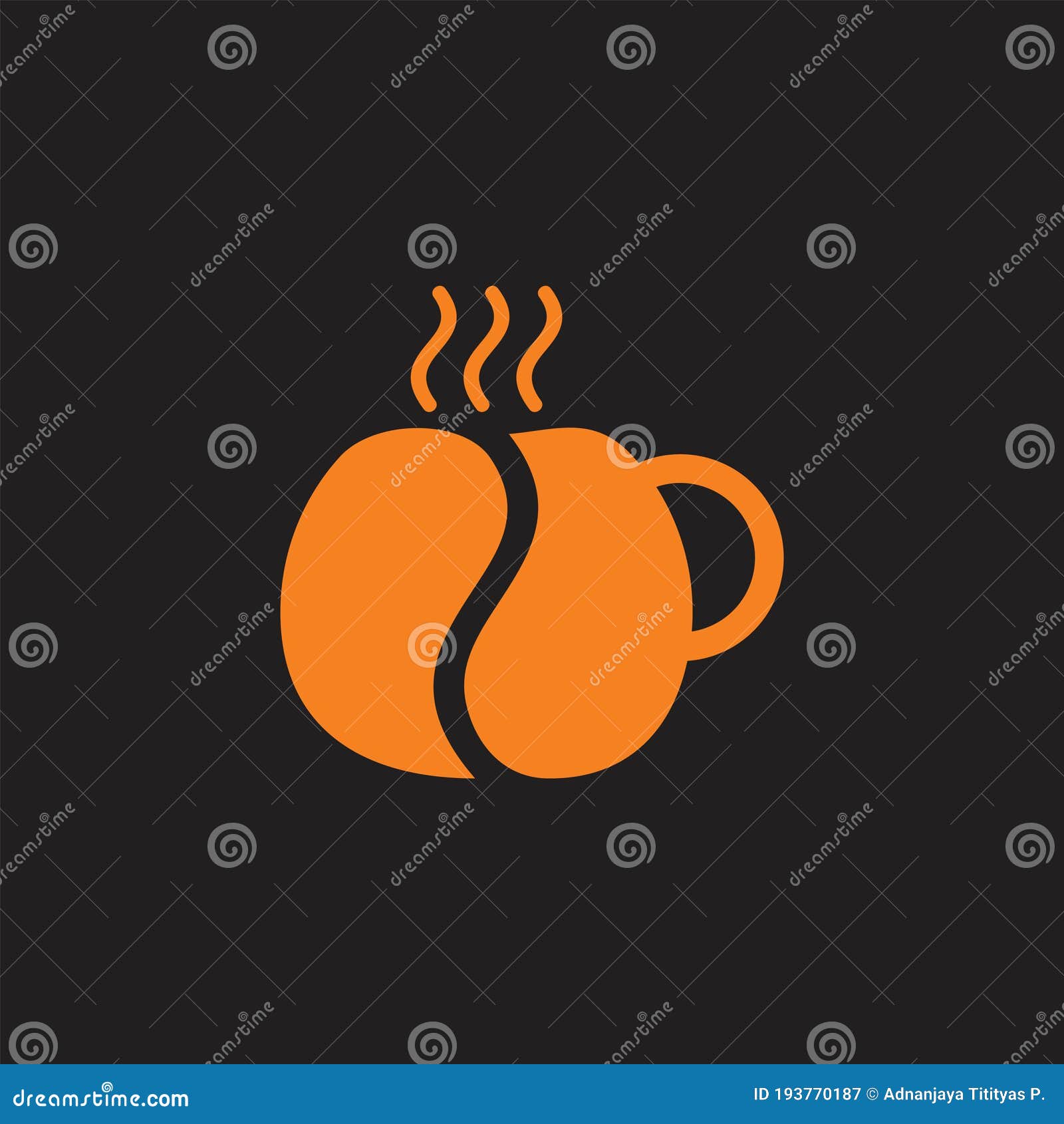 Hot Coffee Bean Cup Symbol Logo Vector Stock Vector - Illustration of ...