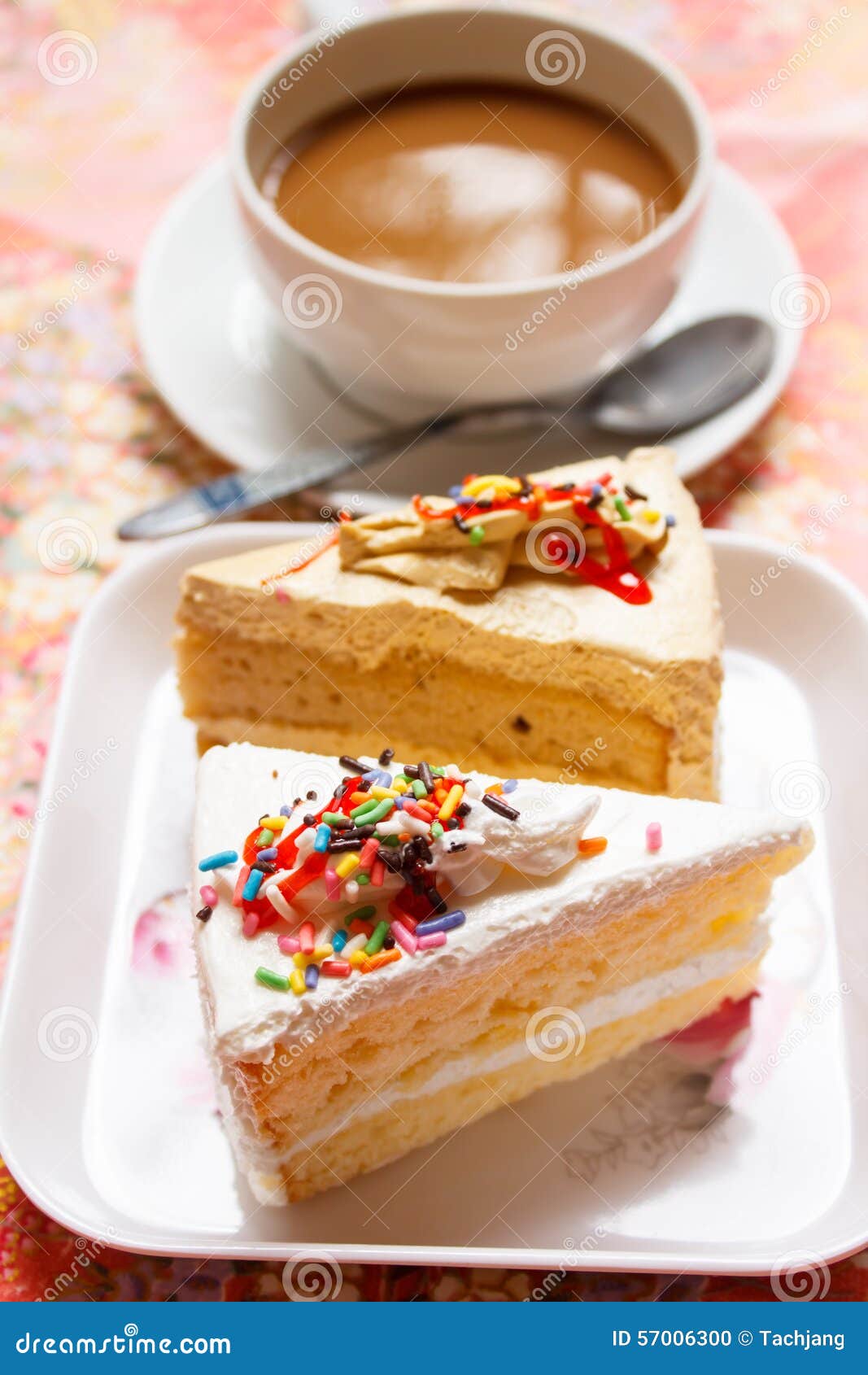 Hot Coffee and Cake for Break. Stock Photo - Image of asia, beauty ...