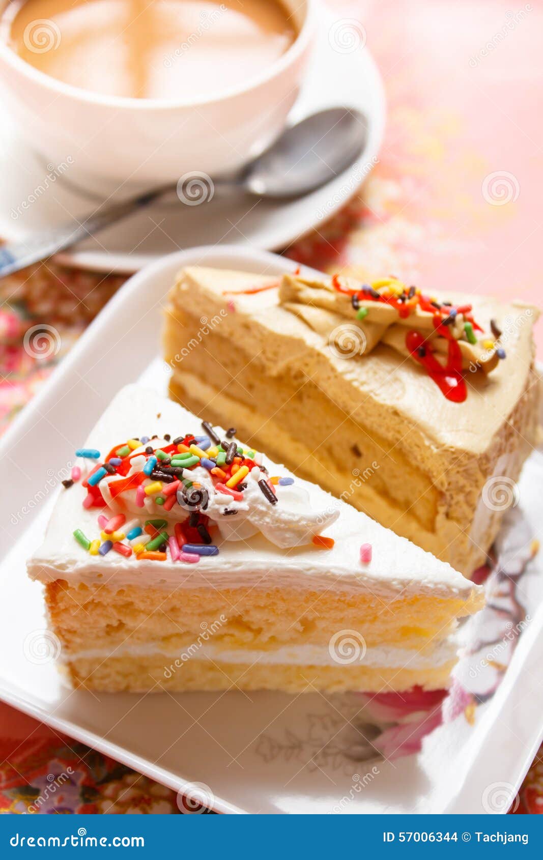 Hot Coffee and Cake for Break. Stock Photo - Image of festival ...