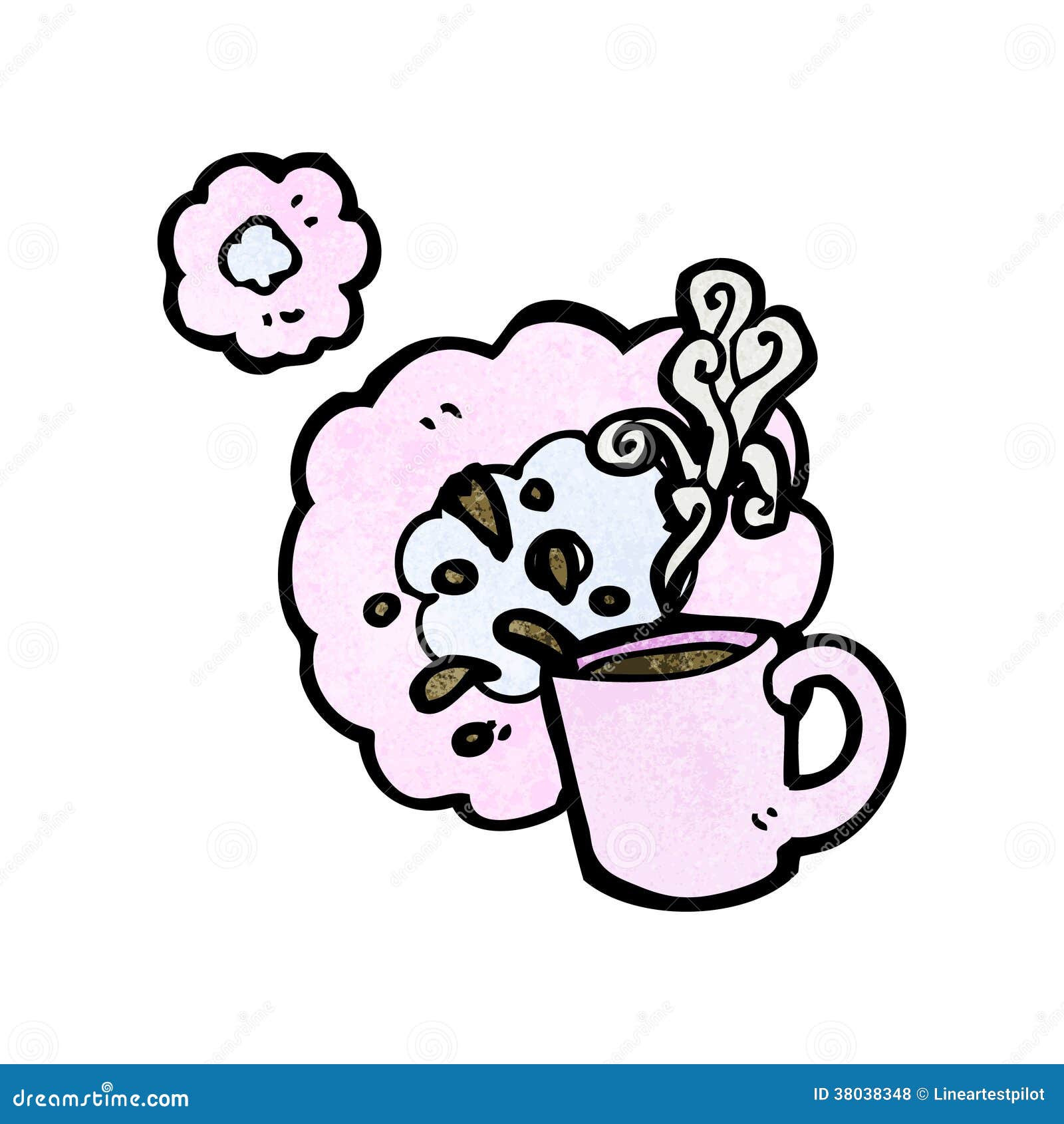 Hot coffee cartoon stock vector. Illustration of doodle - 38038348
