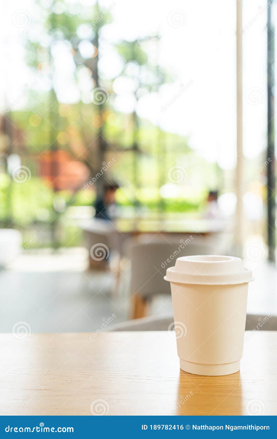 Hot coffee cup in cafe stock photo. Image of blur, cafe - 189782416