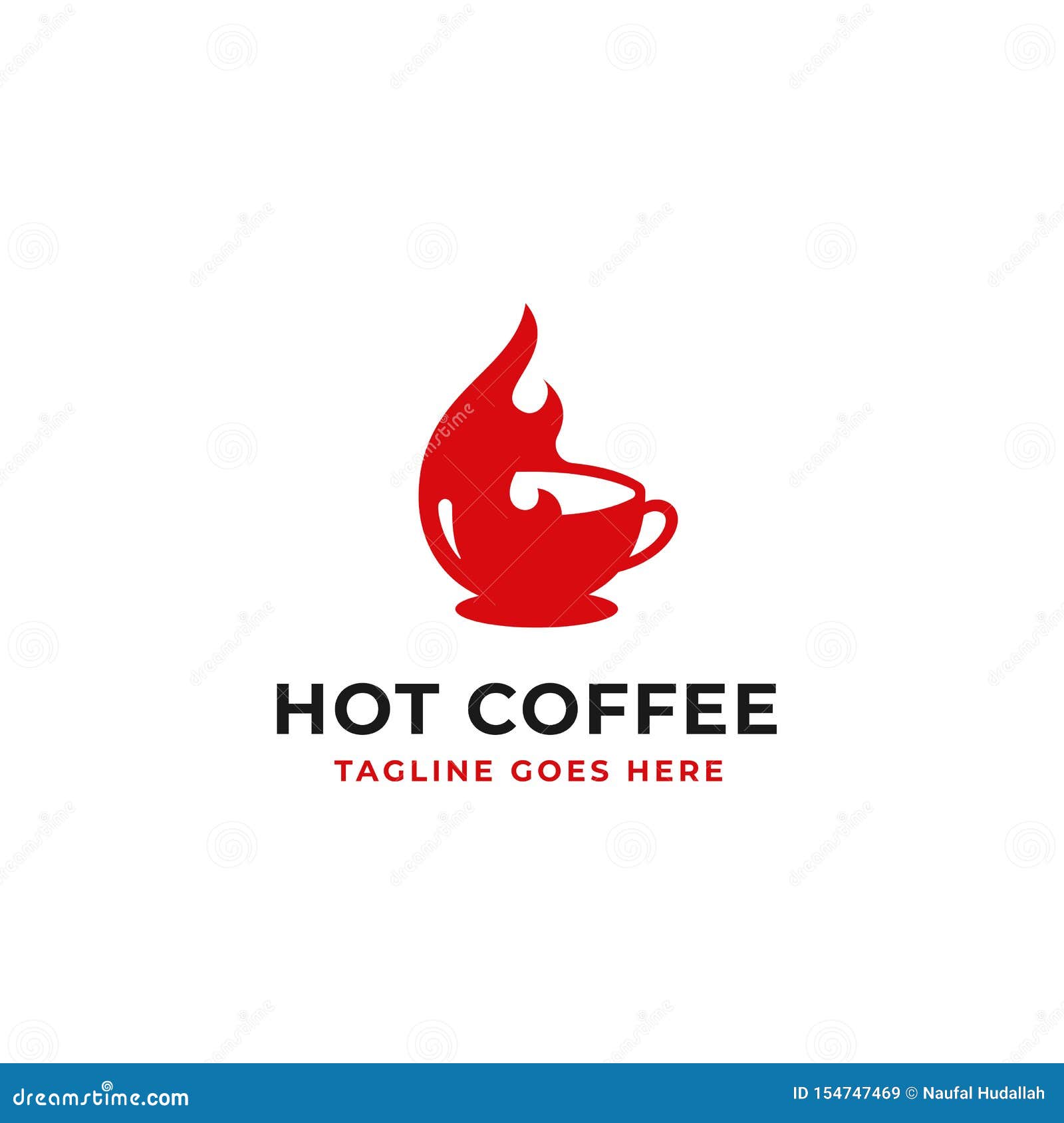 Hot Coffee Logo Design Fire and Cup Element Vector Illustration Stock ...