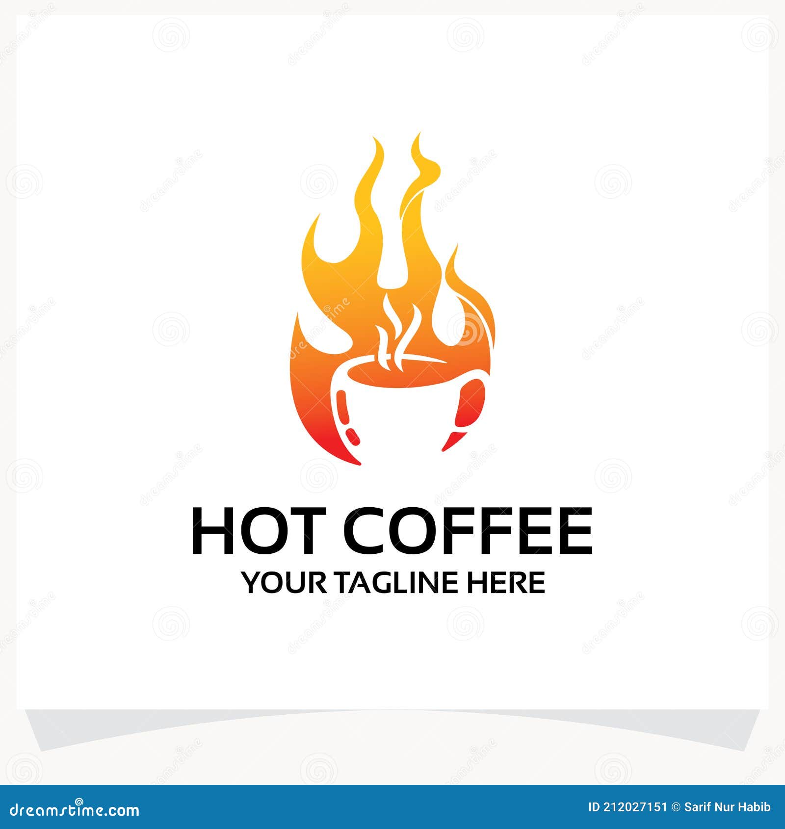 Hot Coffee Logo Design Template Inspiration Stock Vector - Illustration ...