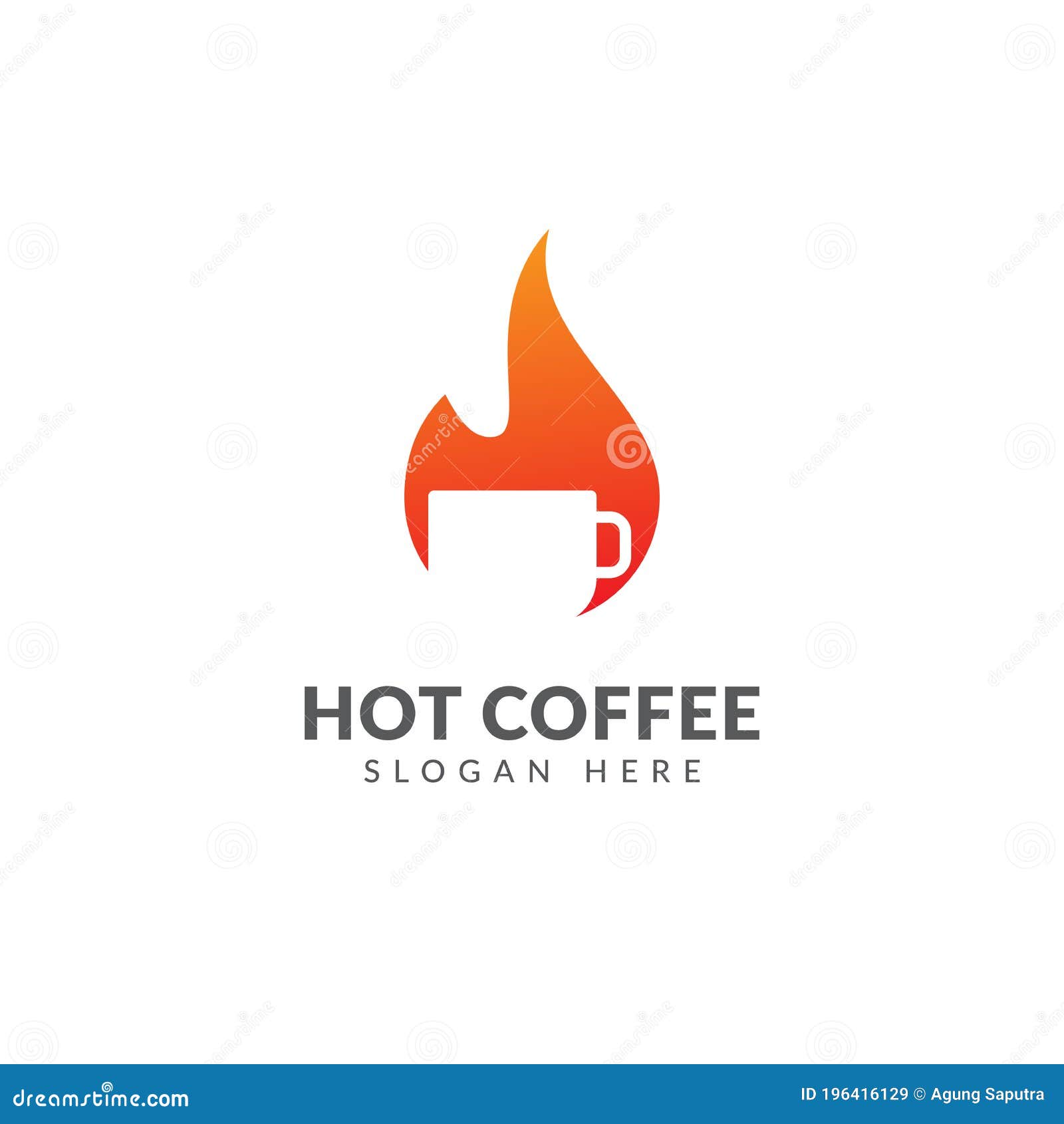 Hot coffee logo design stock vector. Illustration of identity - 196416129