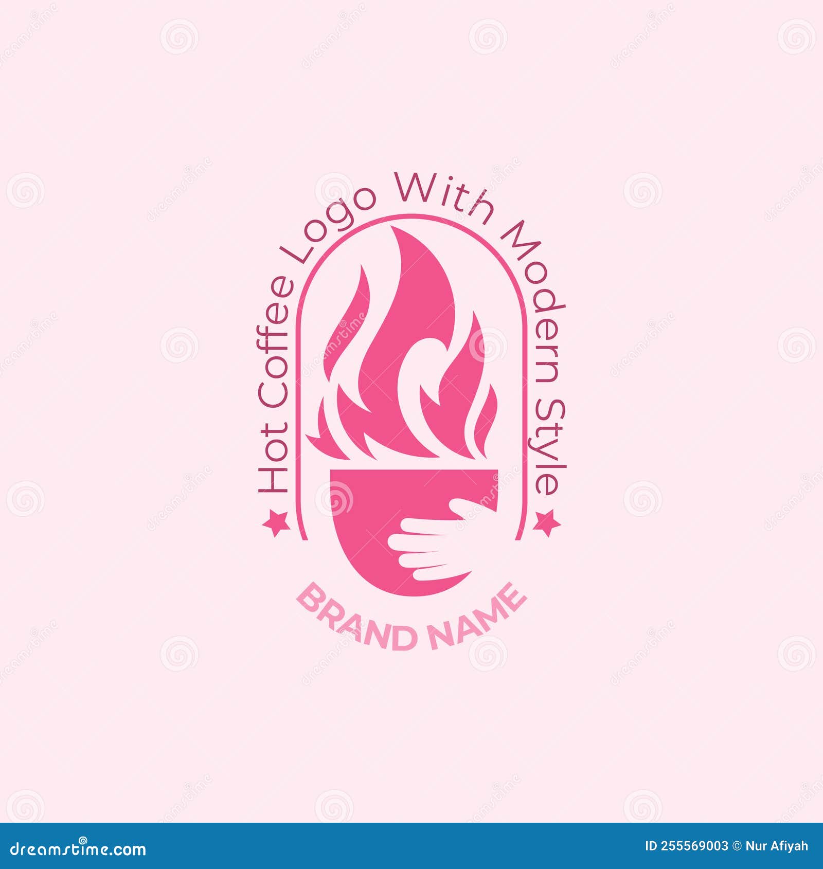 Hot Coffee Logo with Modern Style, Red Color Stock Vector ...