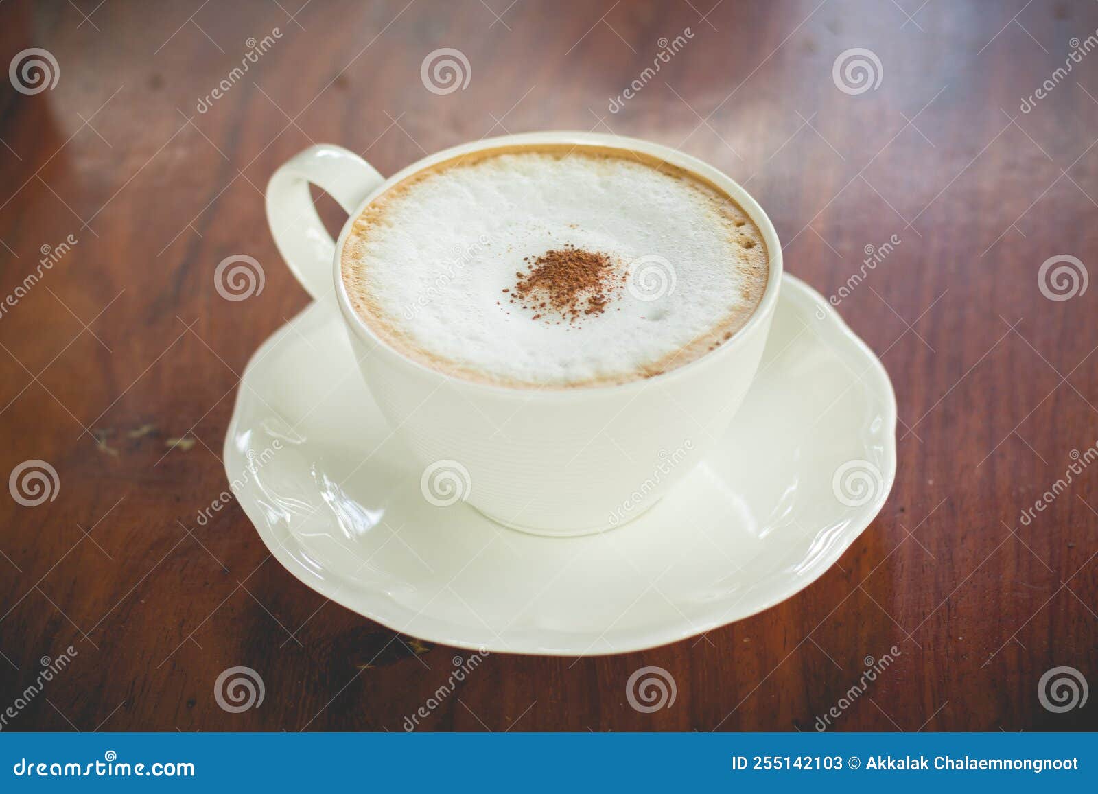 Hot Coffee Mocha with Foam Milk in Vintage Cafevintage Effect Stock ...
