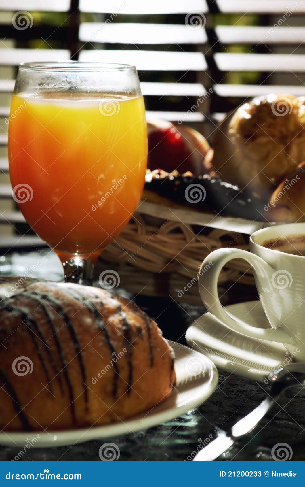 Hot Coffee and Orange Juice Stock Image - Image of energy, delicious ...