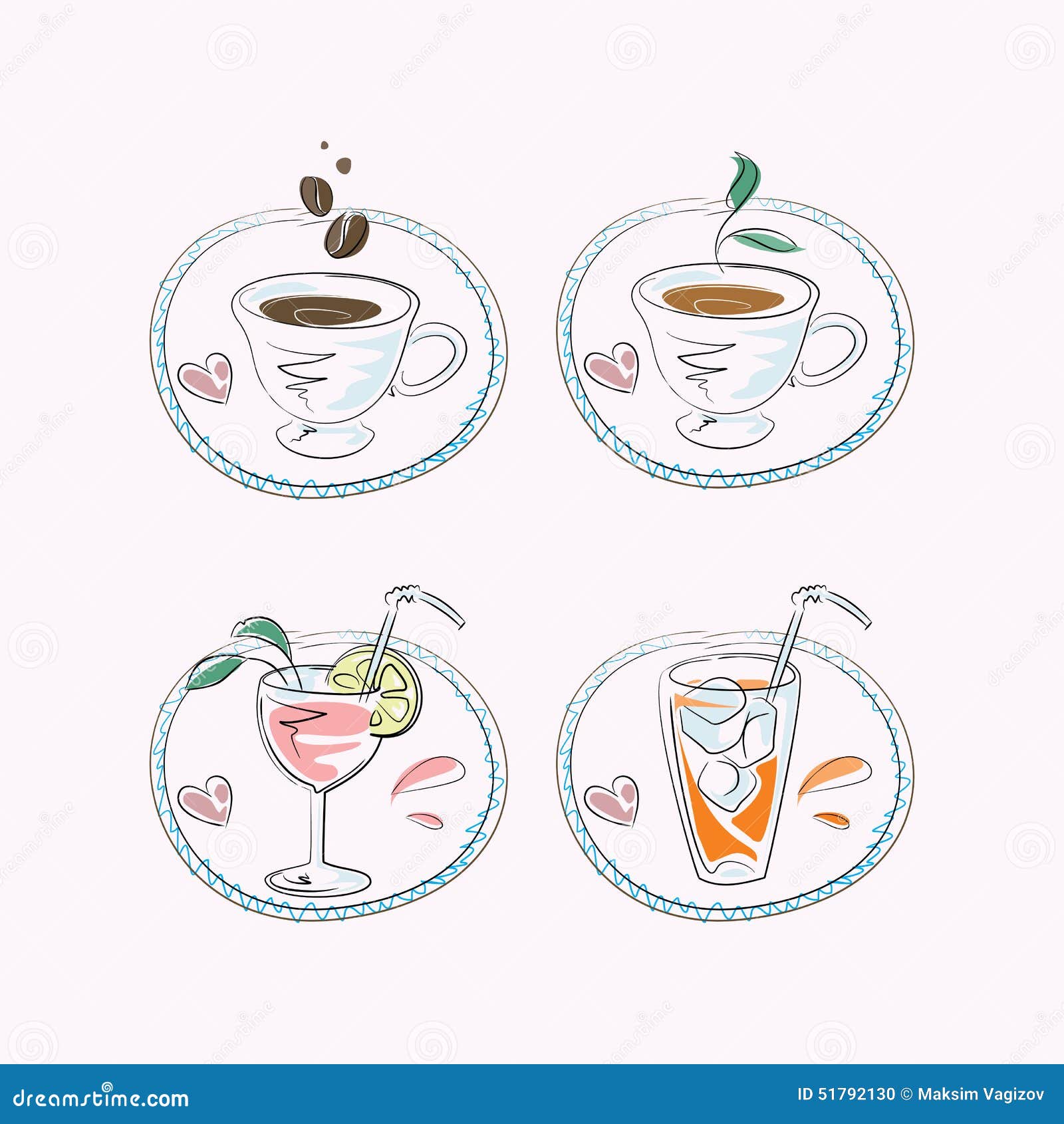 Hot Coffee and Refreshments Stock Vector - Illustration of latte ...