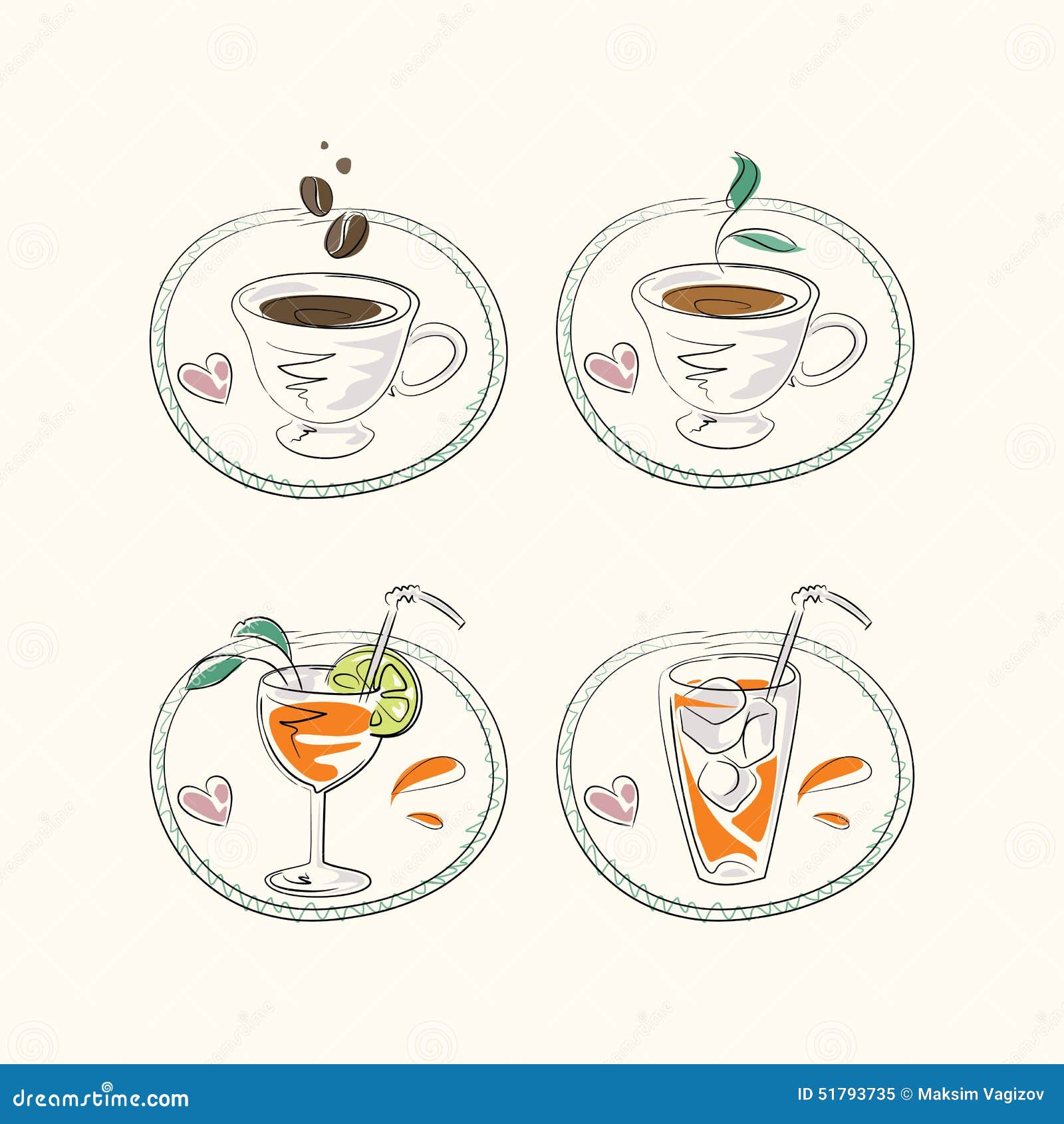 Hot Coffee and Refreshments Stock Vector - Illustration of brown, break ...