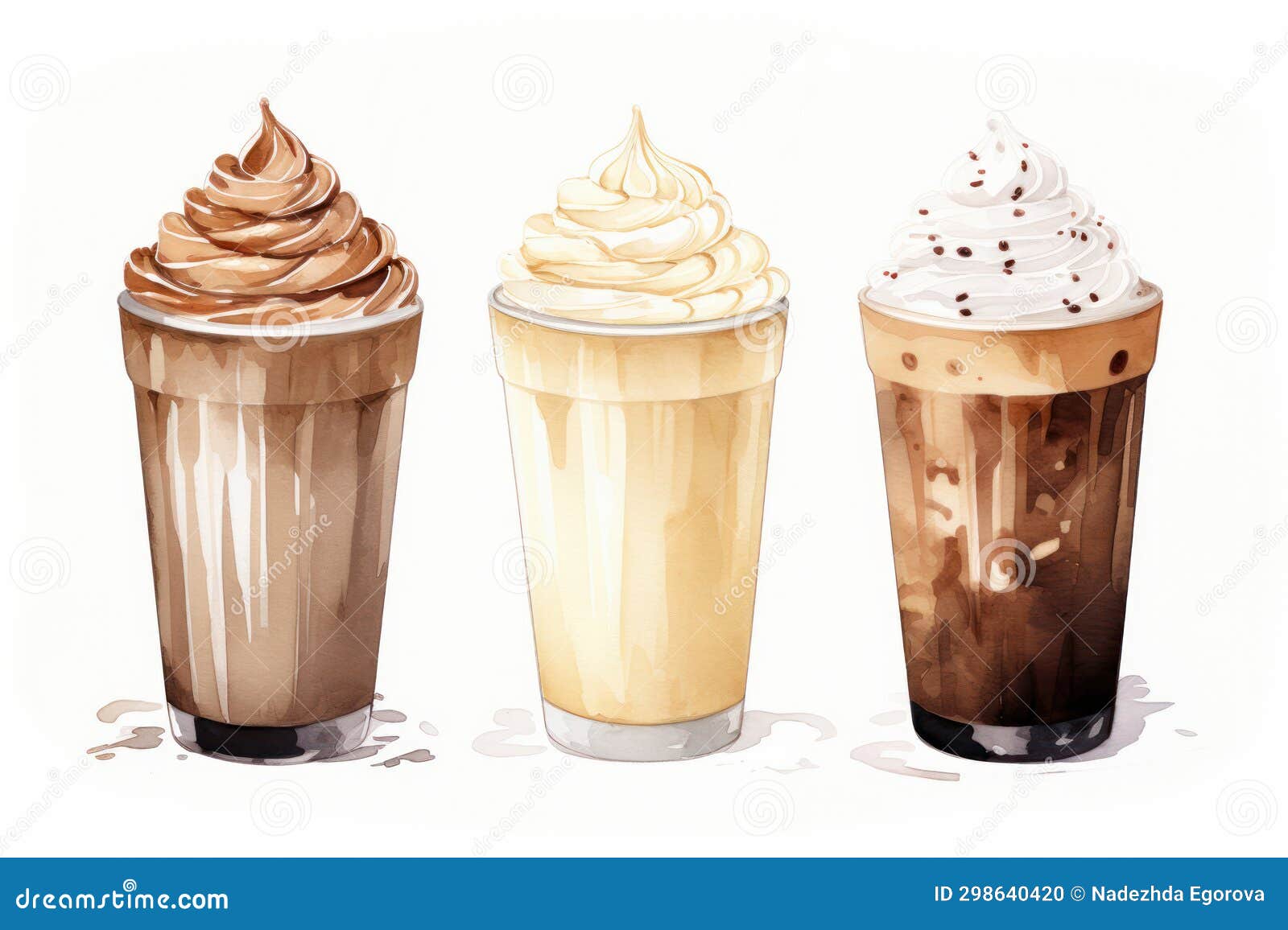 Hot Coffee Types Set, Illustrations. Design for Coffee Shop Menu Stock ...