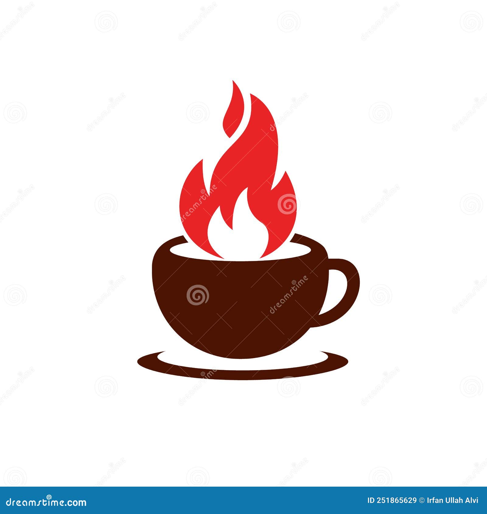 Hot Coffee Vector Logo Design Template. Stock Vector - Illustration of ...