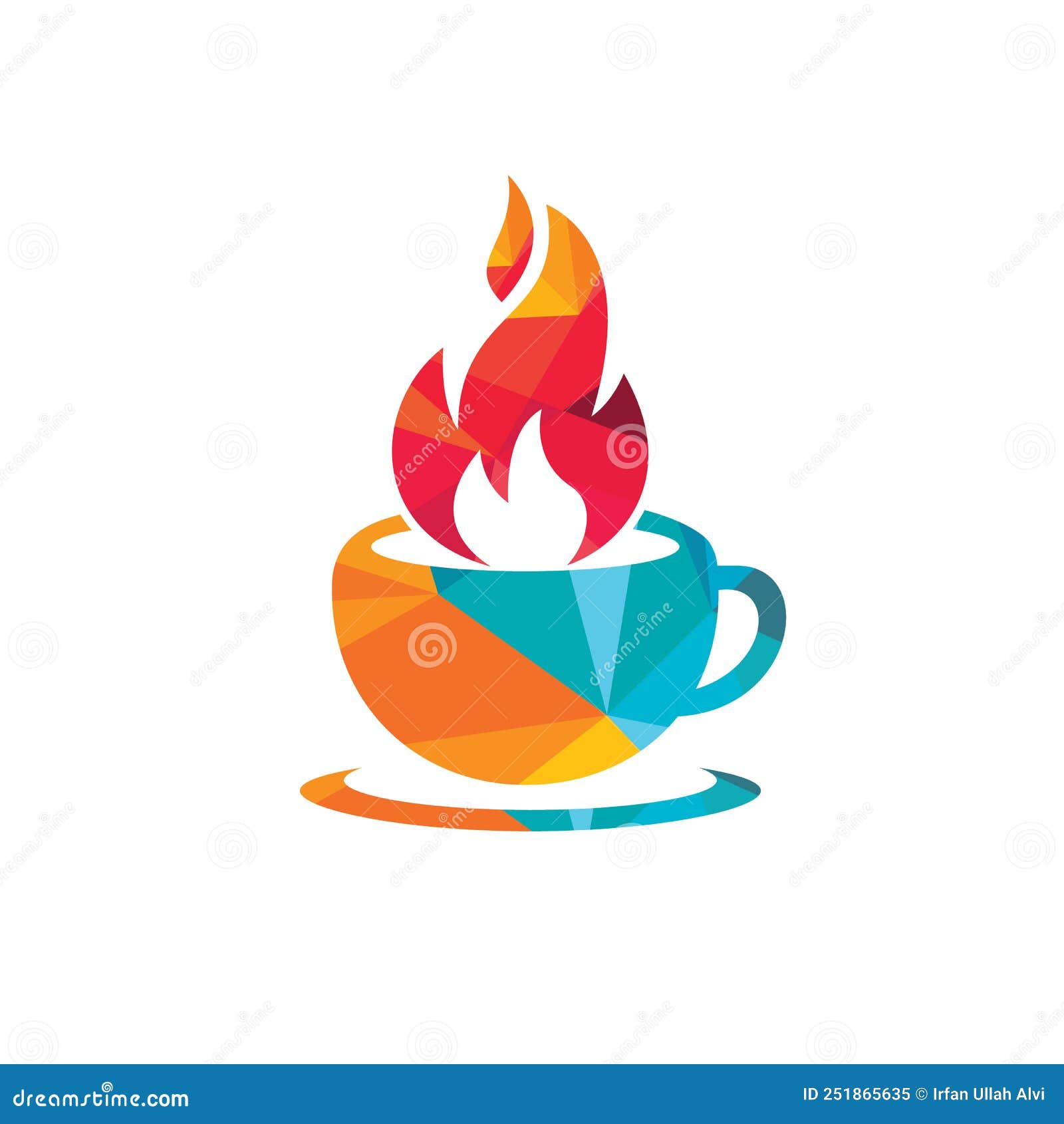 Hot Coffee Vector Logo Design Template. Stock Vector - Illustration of ...