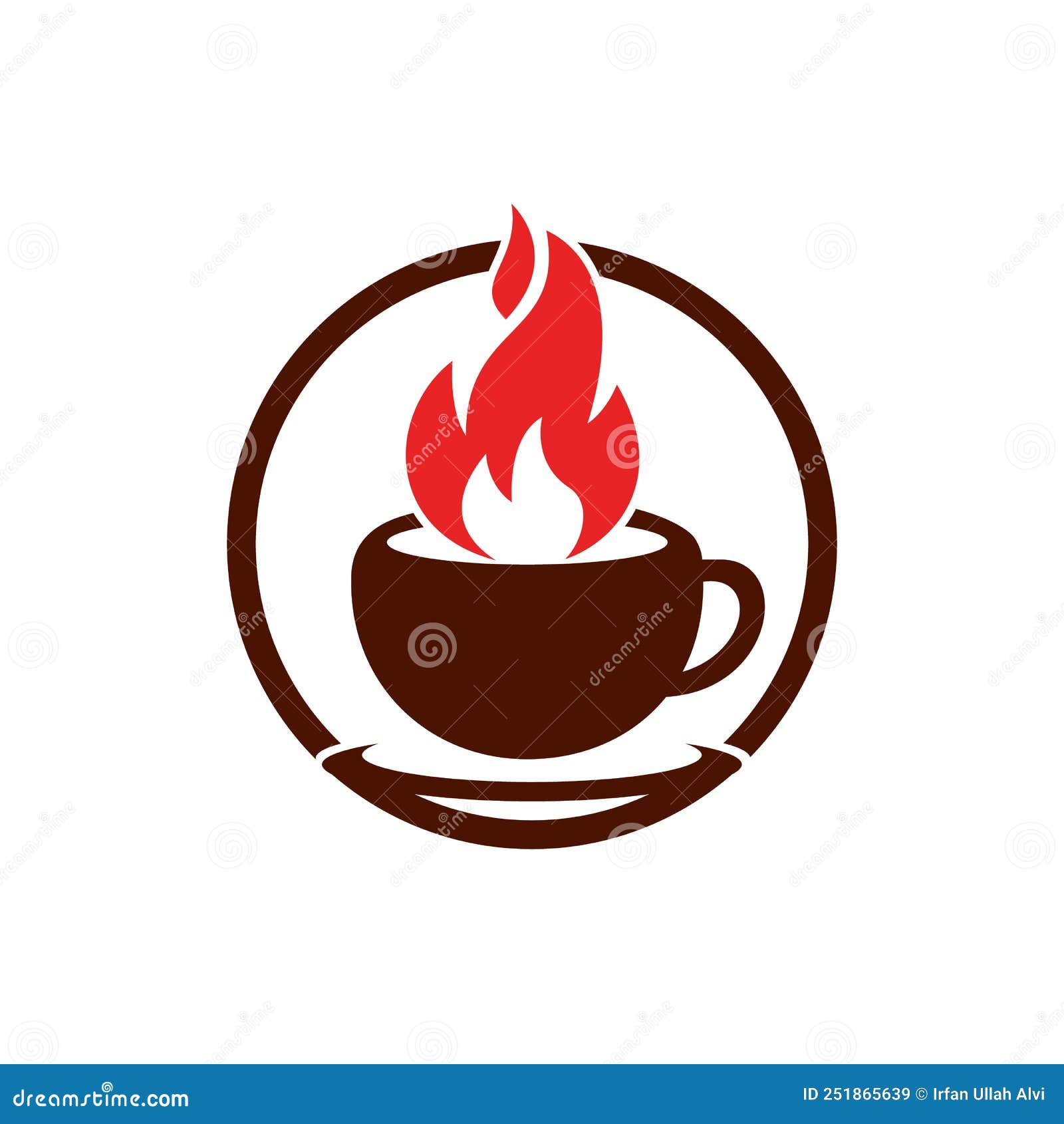 Hot Coffee Vector Logo Design Template. Stock Vector - Illustration of ...
