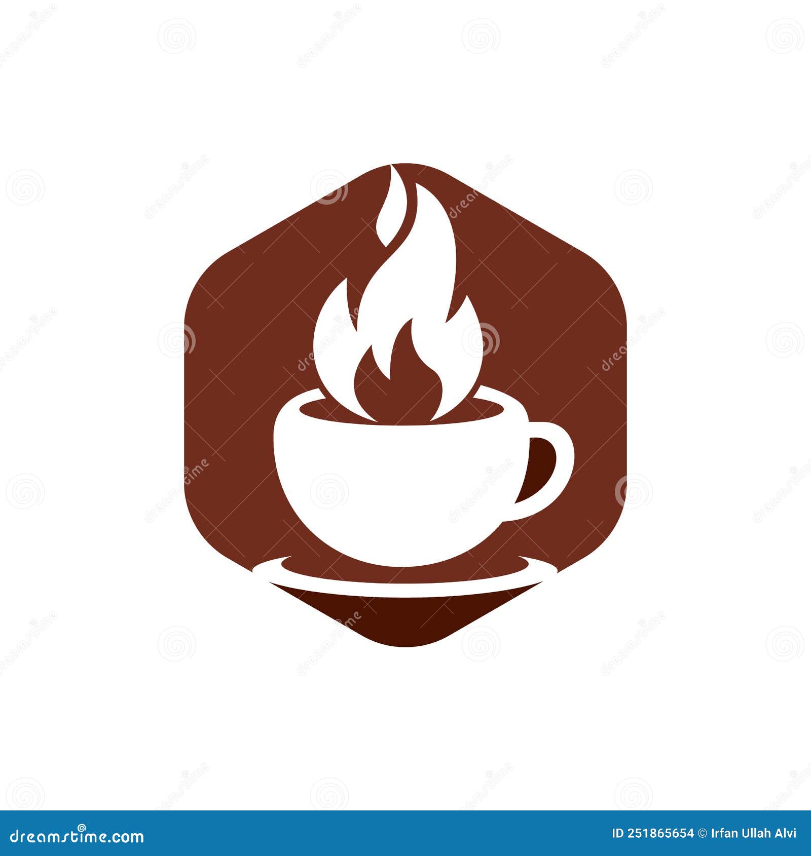 Hot Coffee Vector Logo Design Template. Stock Vector - Illustration of ...