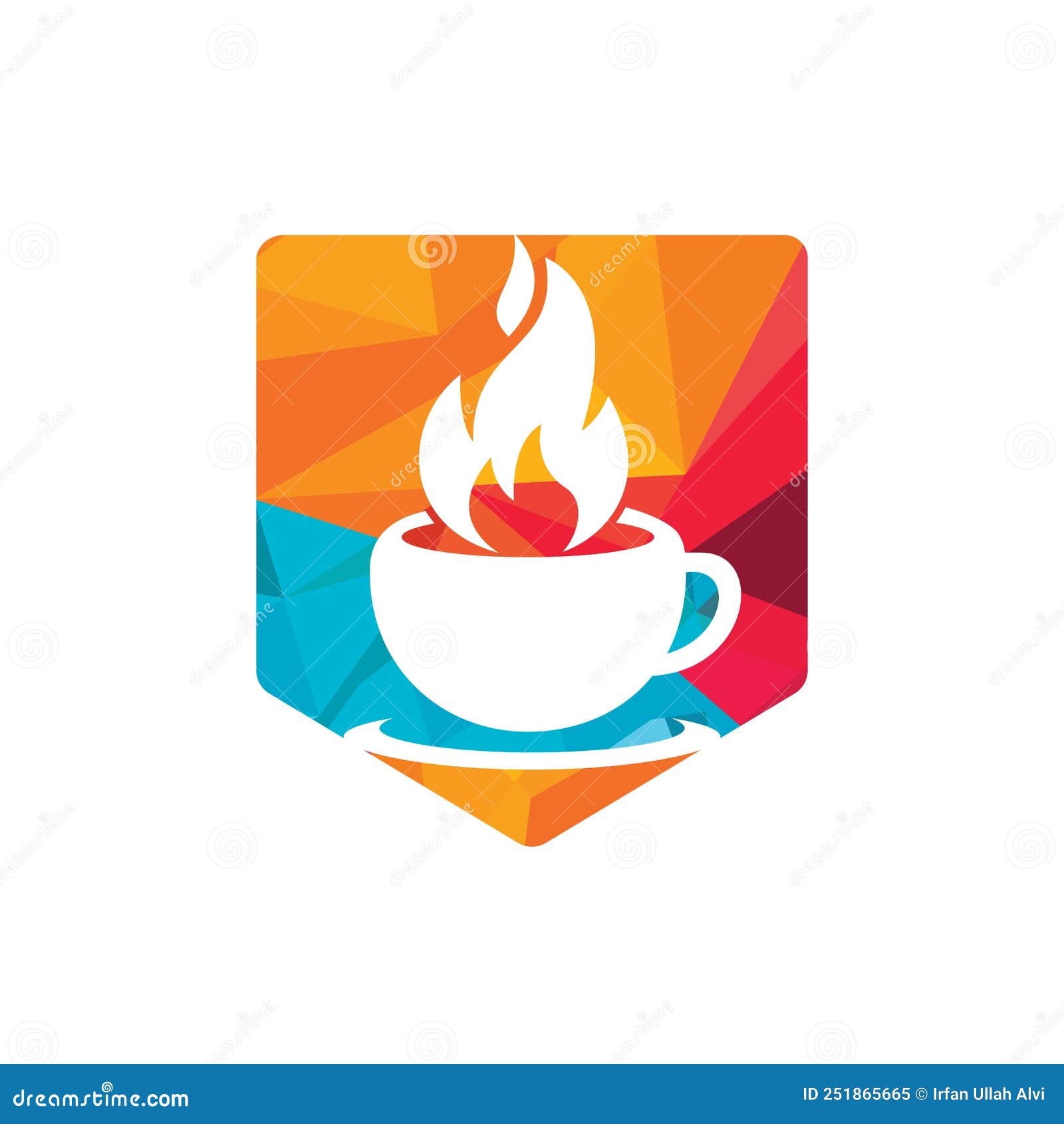 Hot Coffee Vector Logo Design Template. Stock Vector - Illustration of ...