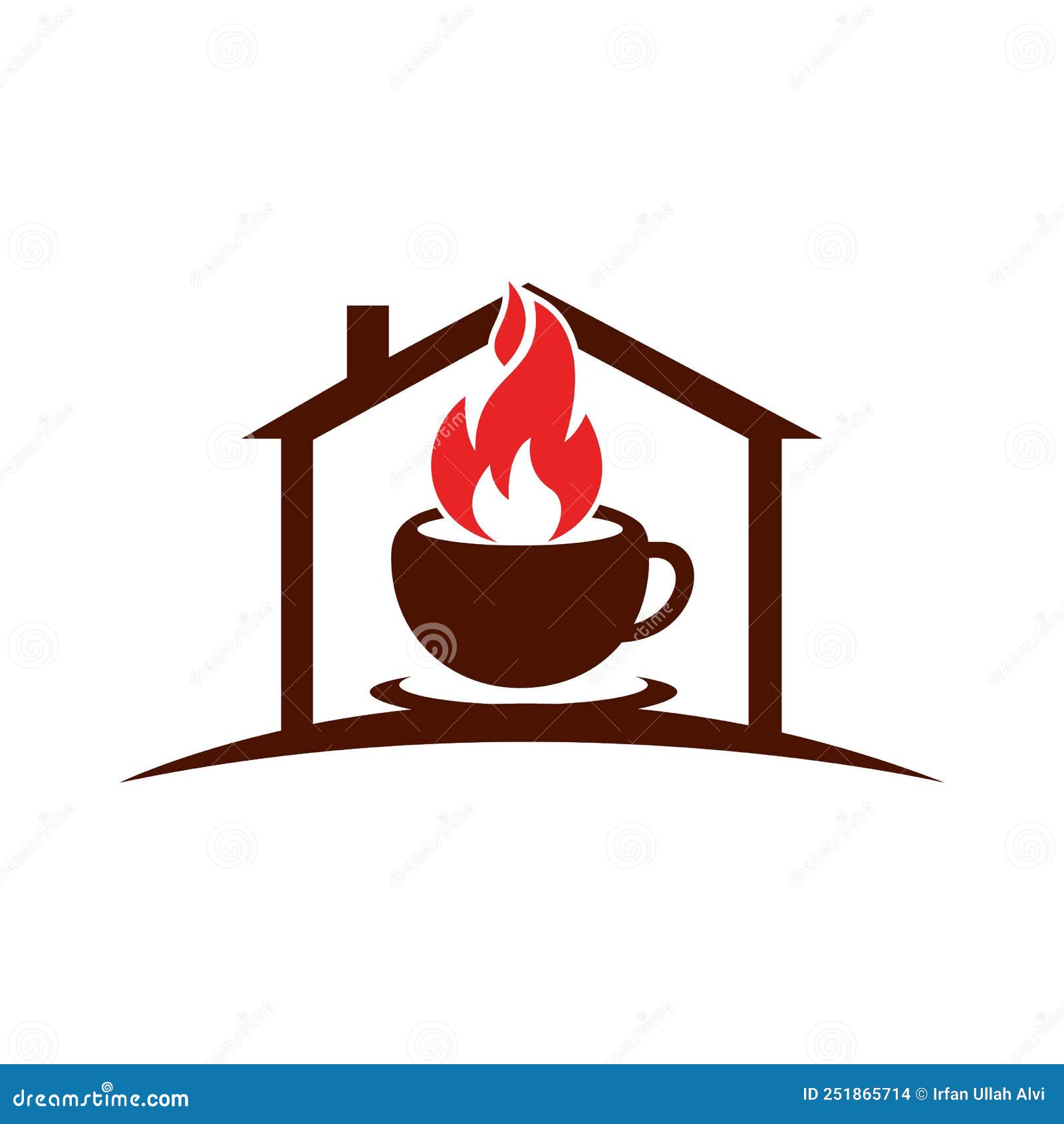 Hot Coffee Vector Logo Design Template. Stock Vector - Illustration of ...