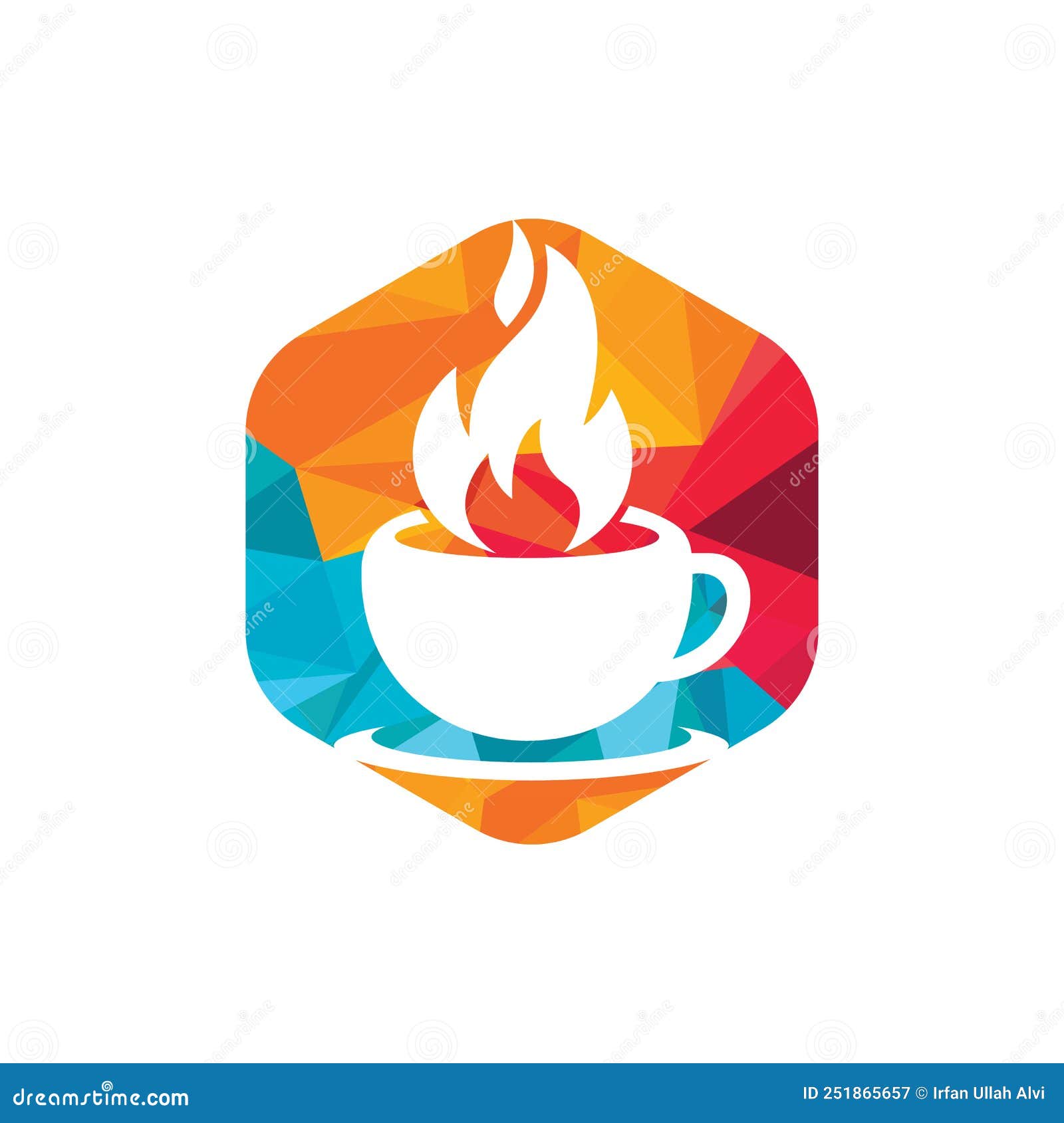 Hot Coffee Vector Logo Design Template. Stock Vector - Illustration of ...