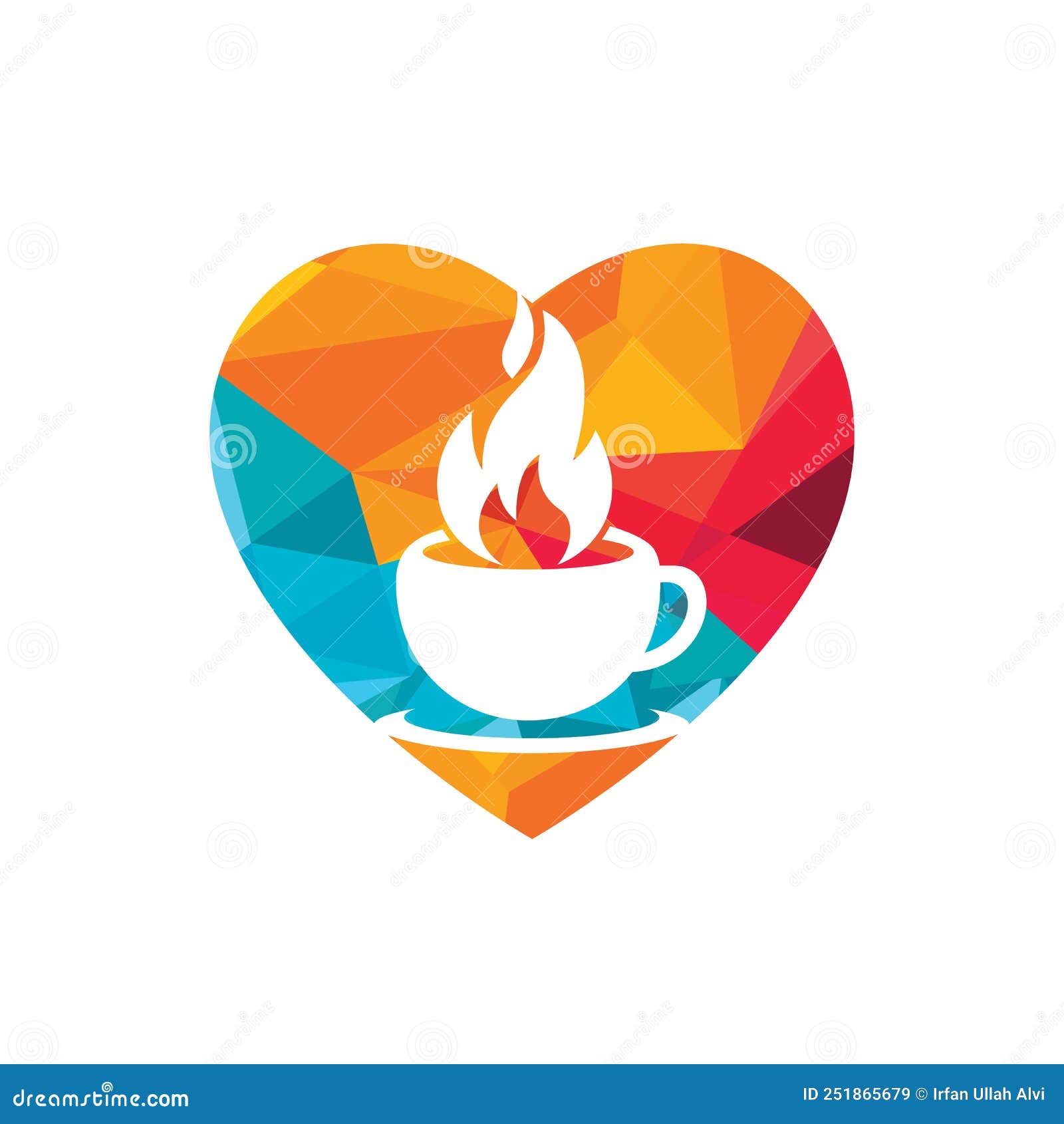 Hot Coffee Vector Logo Design Template. Stock Vector - Illustration of ...