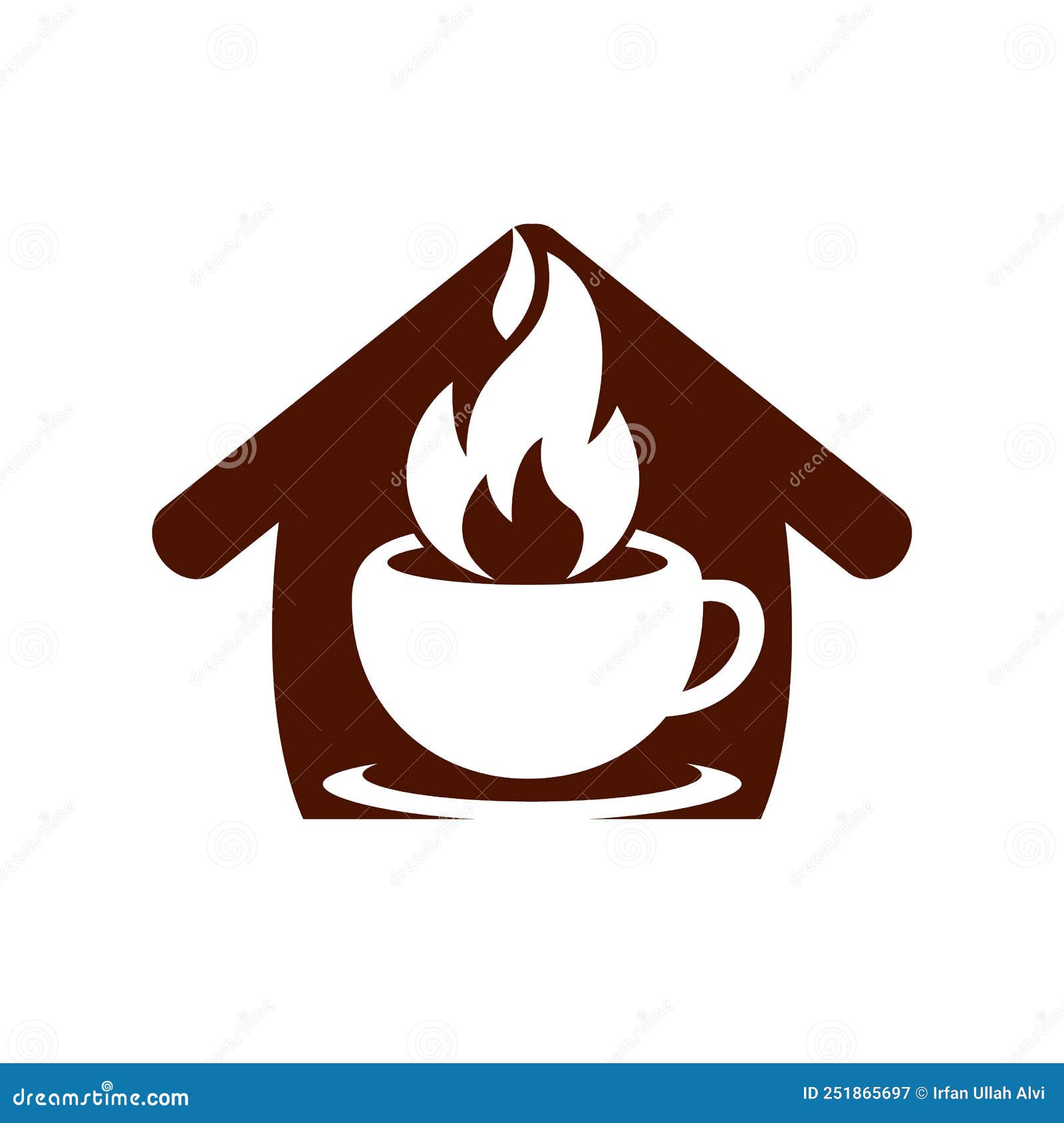 Hot Coffee Vector Logo Design Template. Stock Vector - Illustration of ...