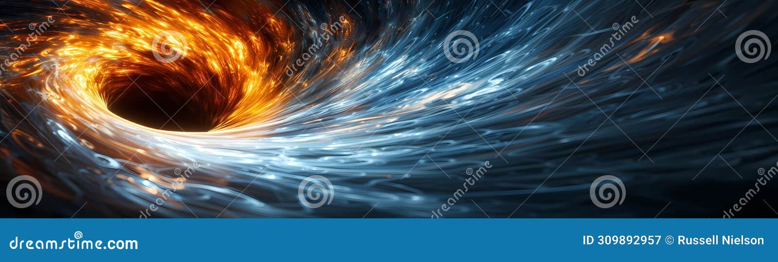 Hot and Cold Energy Spiral into a Gravity Well Stock Illustration ...