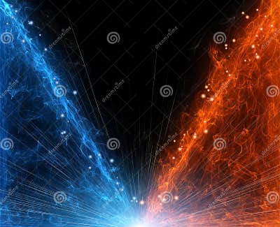 Hot and cold fire clash stock photo. Image of energy - 66479154